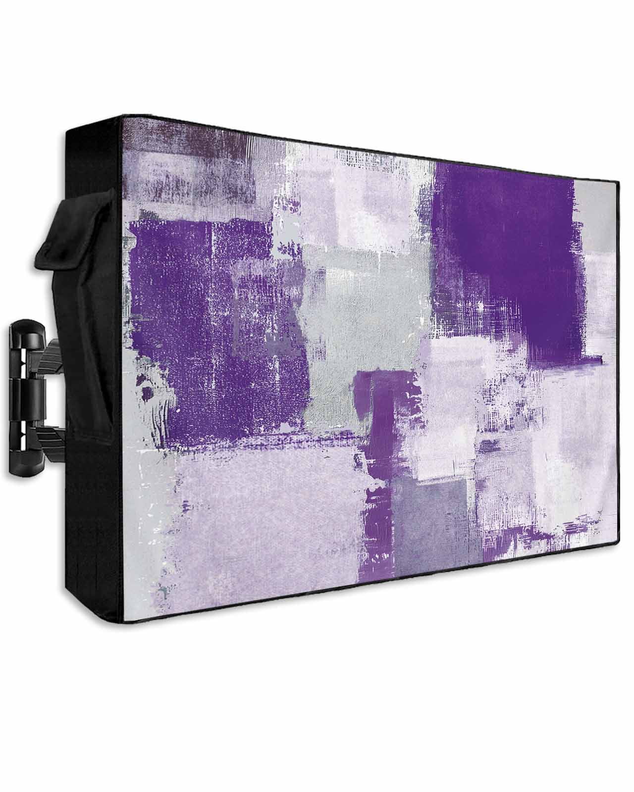 Outdoor TV Cover 70 to 75 Inch Weatherproof, Purple Grey Graffiti Block ...