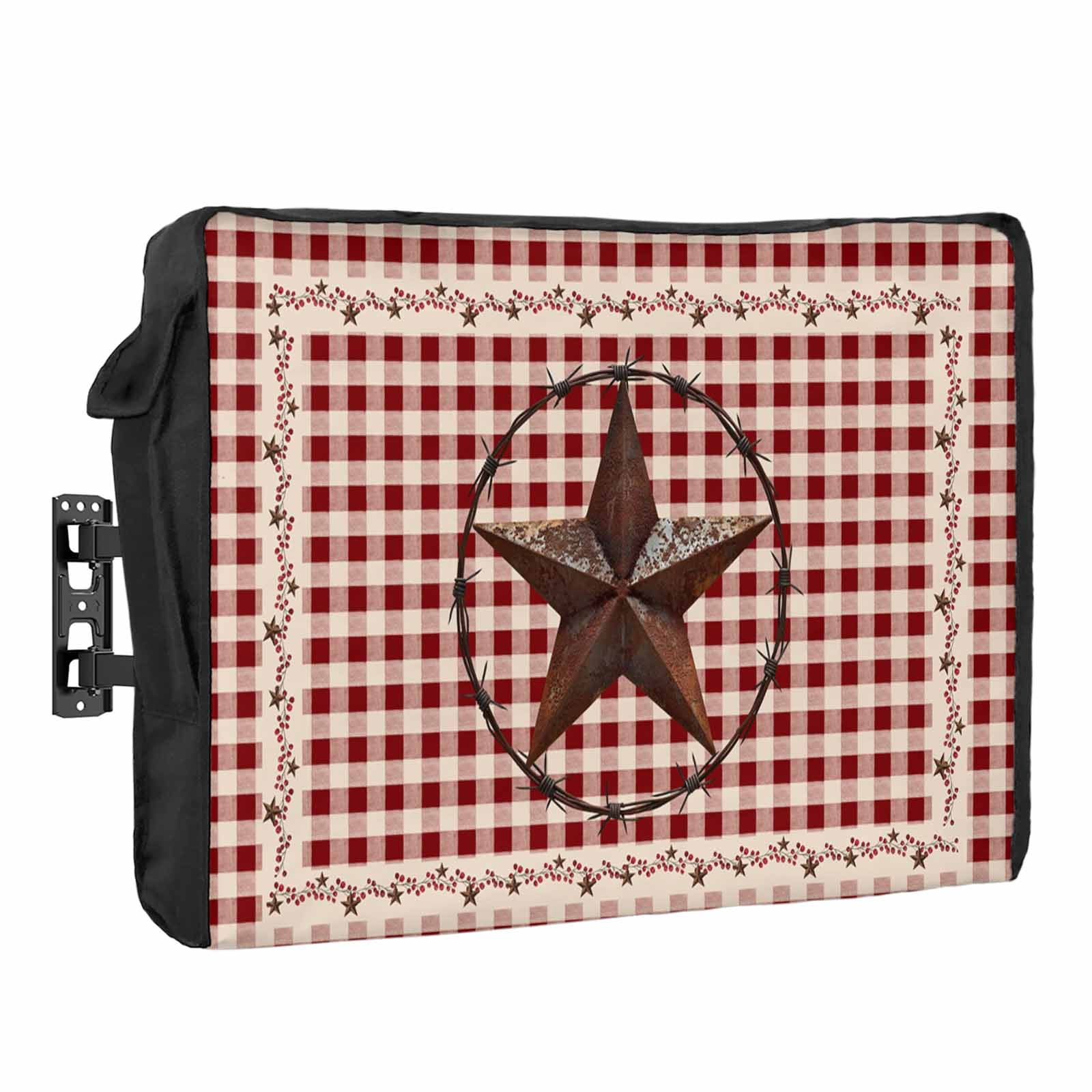 Outdoor TV Cover 70 to 75 Inches, Retro Mottled Country Star Berry ...