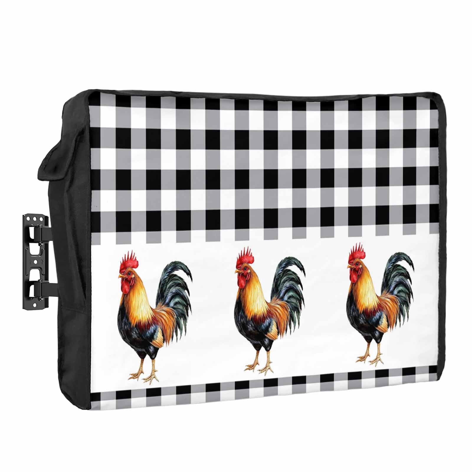 Outdoor TV Cover 80 to 85 Inches, Farm Animal Rooster Black White ...