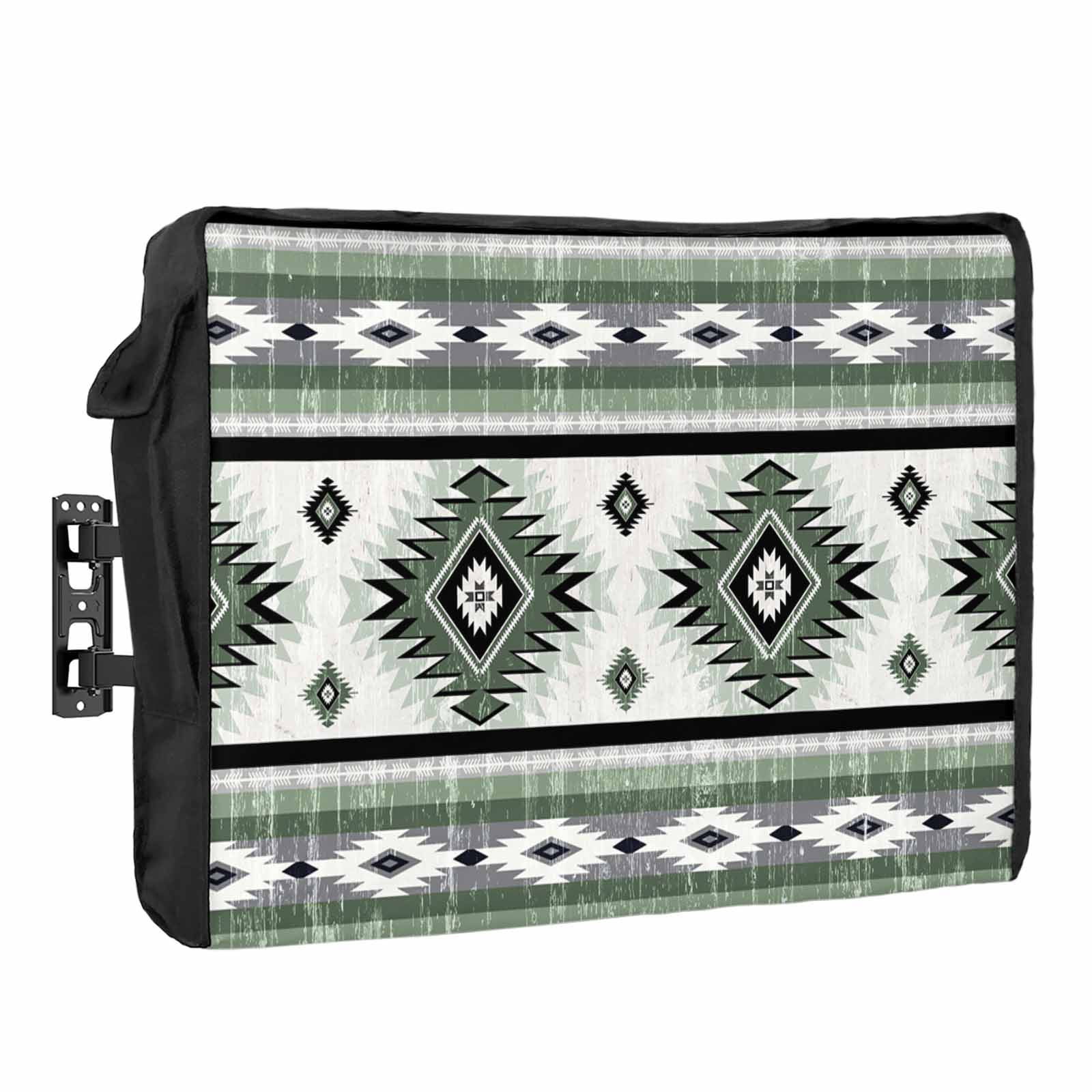 Outdoor TV Cover 80 to 85 Inches, Sage Green Southwestern Native Aztec ...