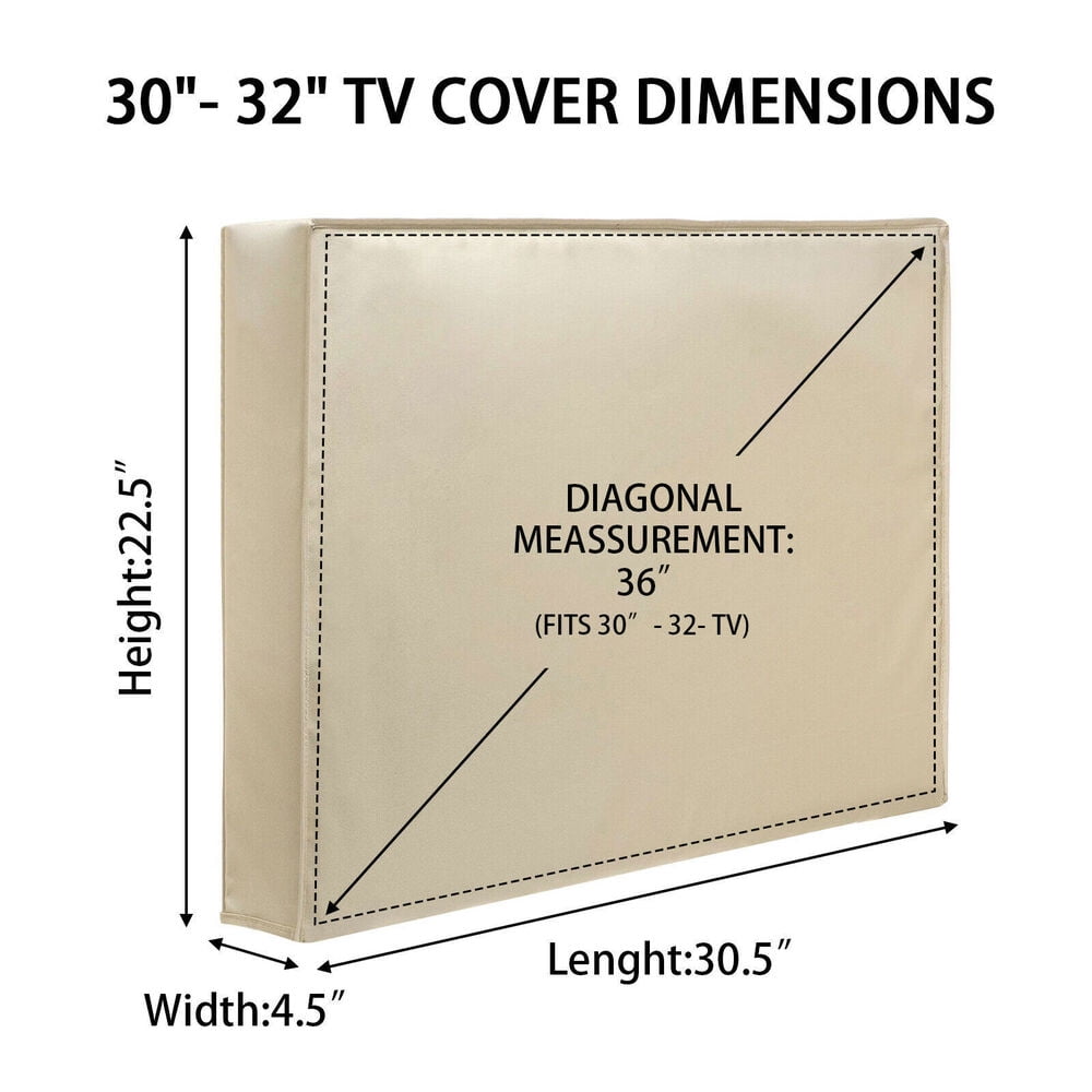 Outdoor TV Cover Fitted Waterproof Weatherproof Television Protector 32 ...