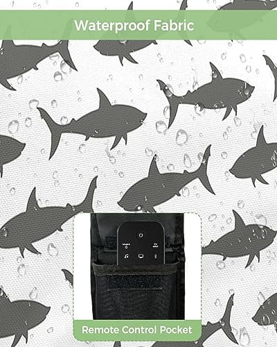 Outdoor TV Cover - Sharks Fish Silhouette White Waterproof and ...
