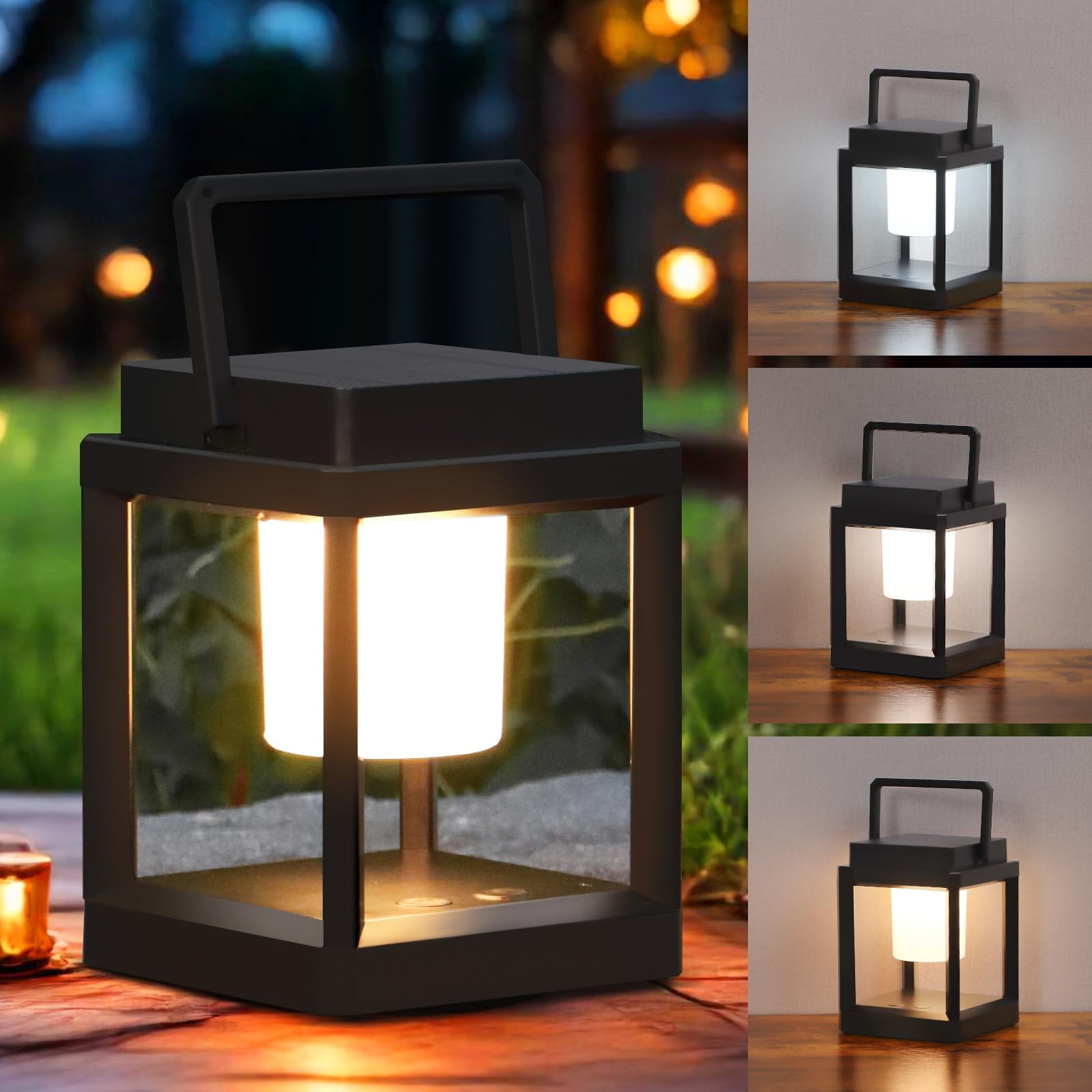 Outdoor Table Lamp Touch Control, Waterproof Solar Powered Table ...