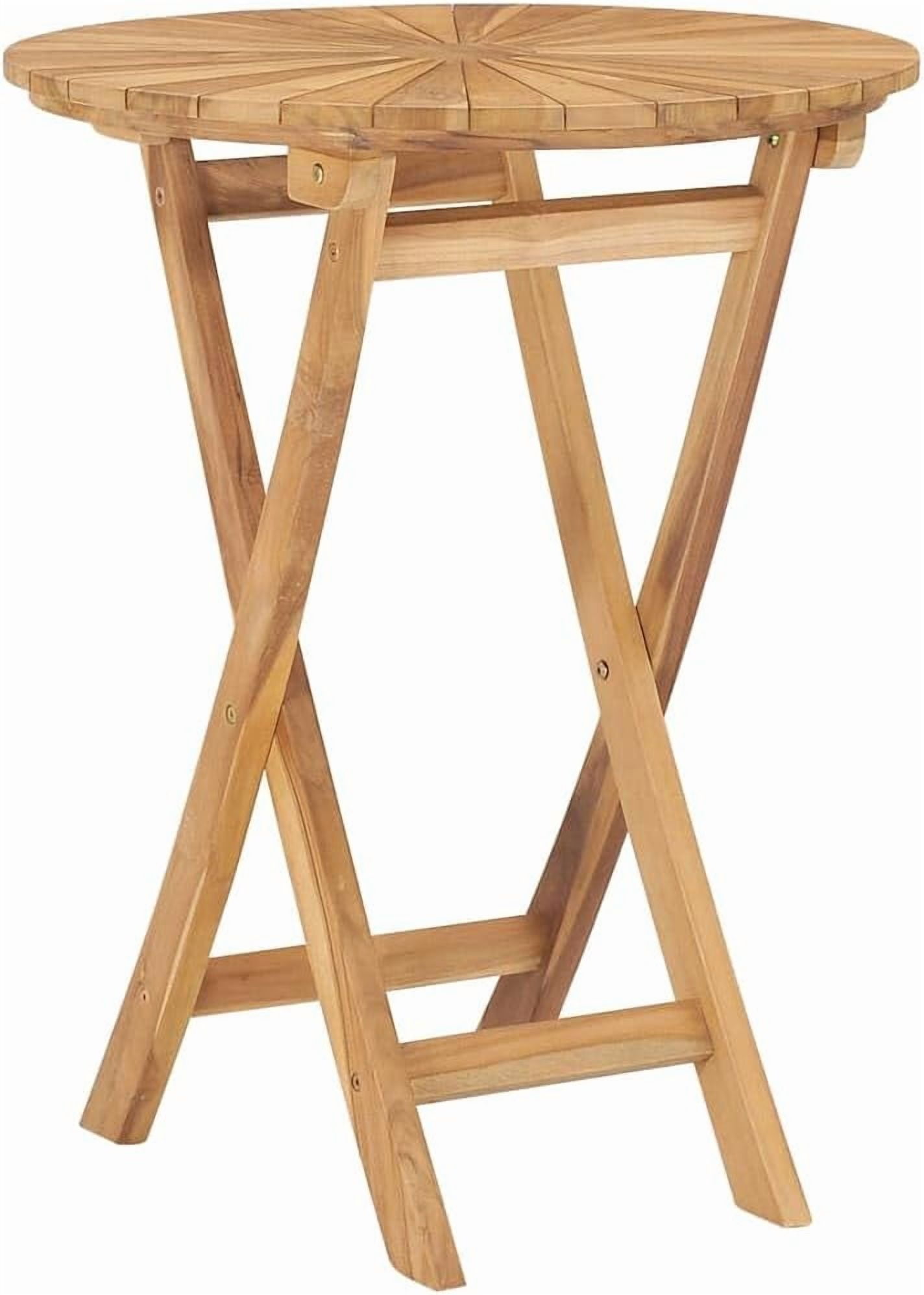 Outdoor Table Natural Teak Solid Teak Wood Small Foldable Patio Table ...