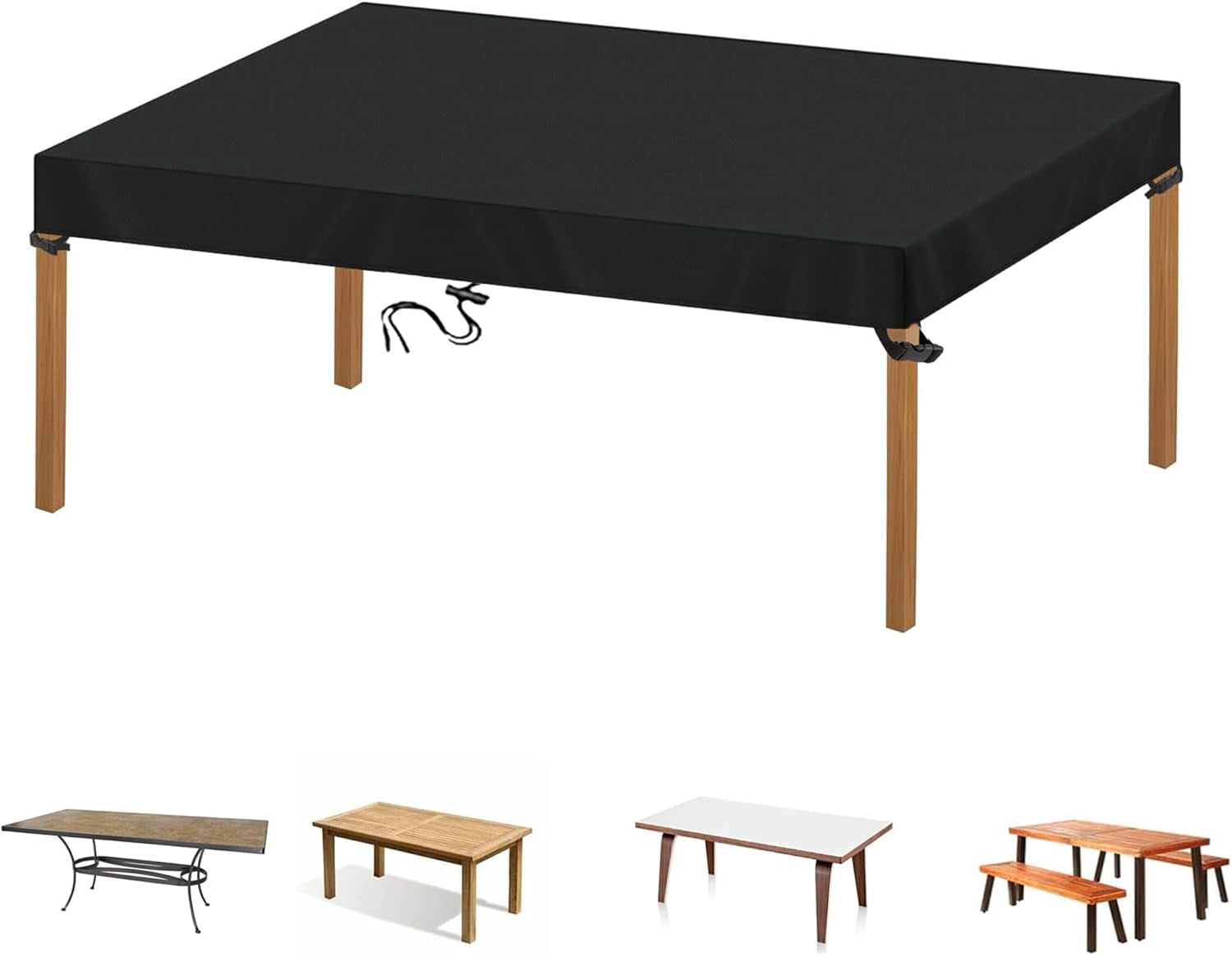 Outdoor Table Top Cover Waterproof 60" L x 36" W x 6" H Anti-UV ...
