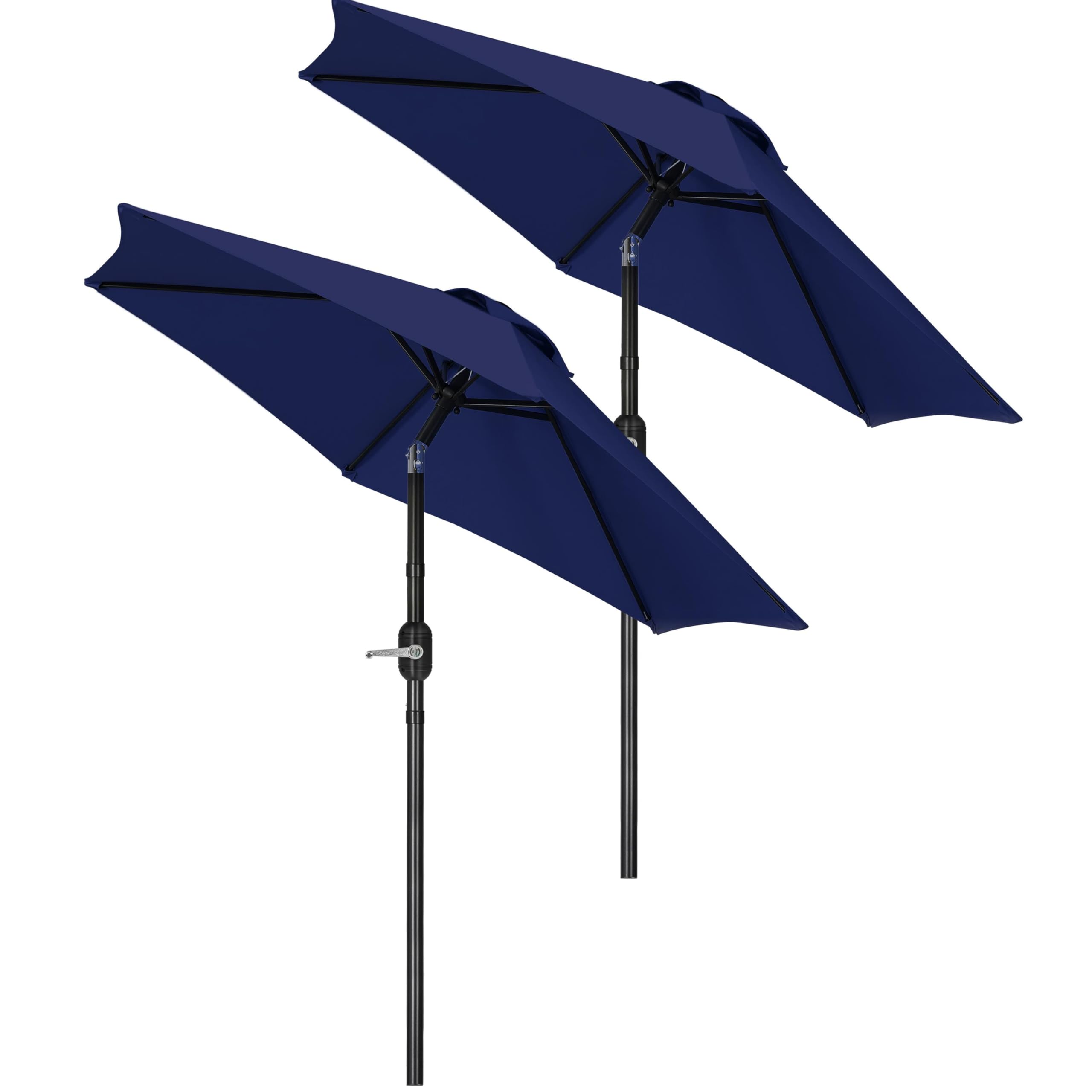 Outdoor Table Umbrella 2 Pack 7.5FT, Push Button Adjustable Tilt and ...