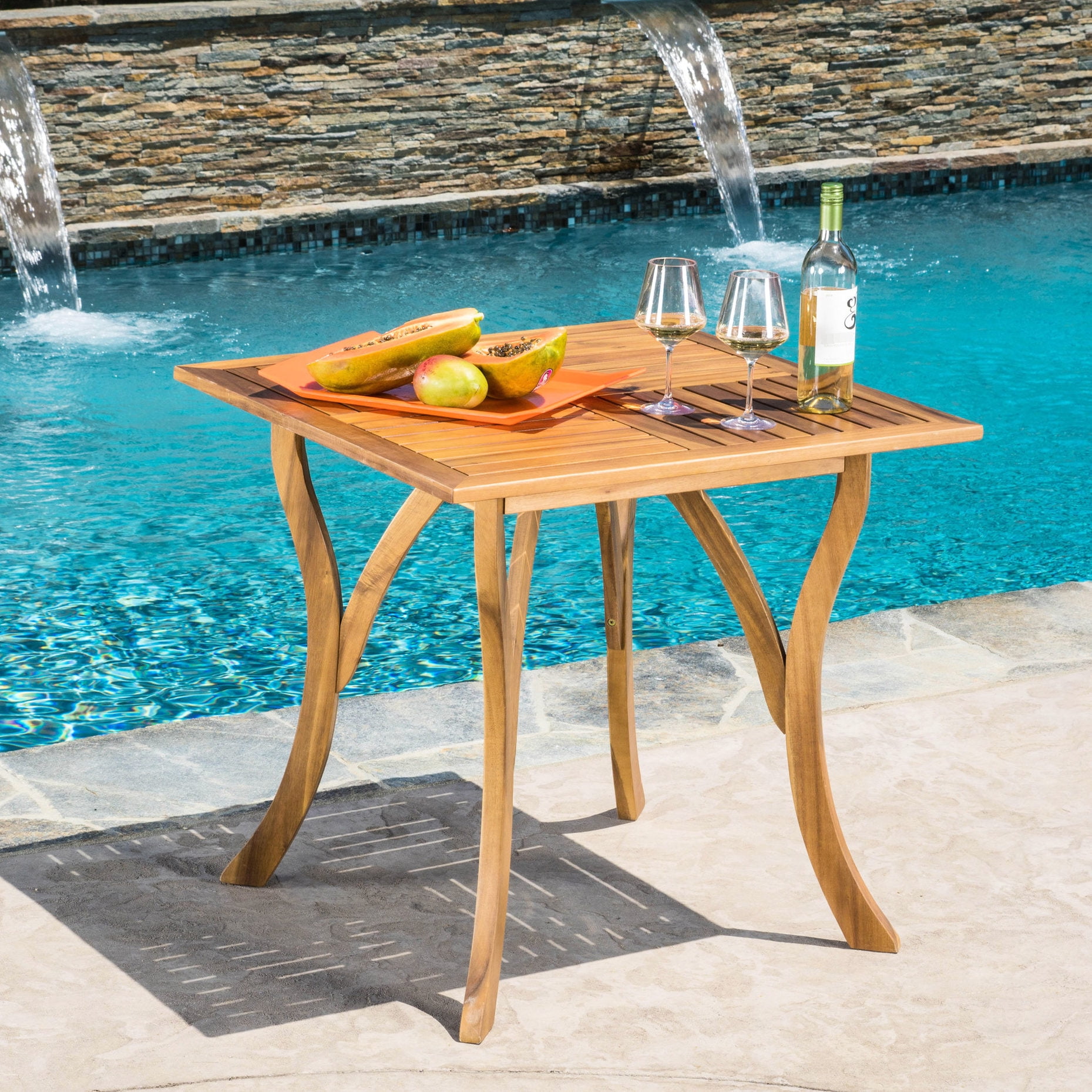 Outdoor Table with Smooth Lines+Perpendicular Slats"-"Terrace Drinks ...