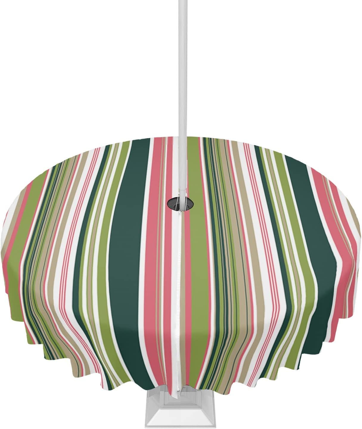Outdoor Tablecloth Color Stripes Round Patio Tablecloths 60 Inch ...