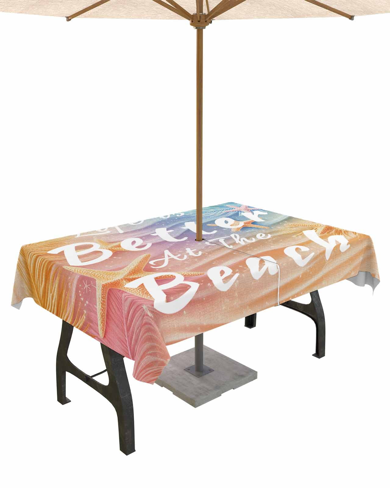 Outdoor Tablecloth with Umbrella Hole for Patio/Picnic/Party/Camping ...
