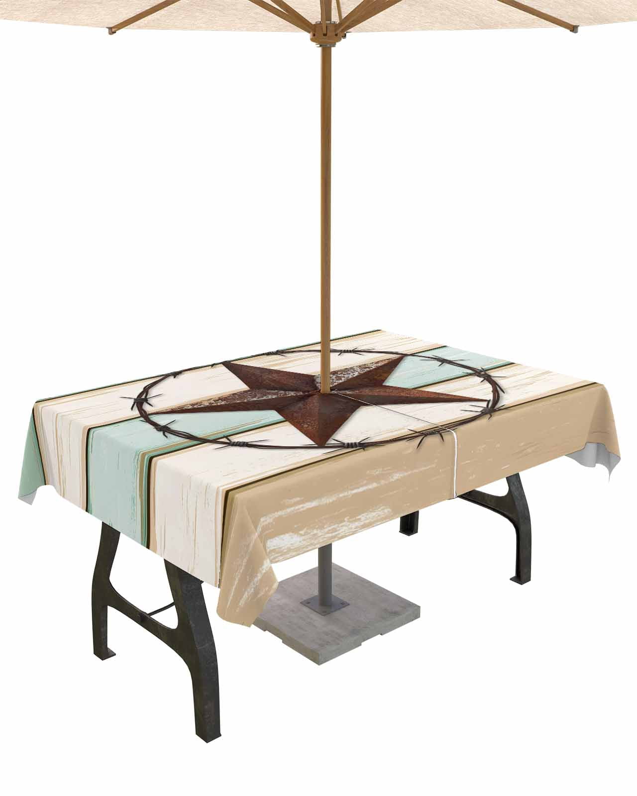 Outdoor Tablecloth with Umbrella Hole for Patio/Picnic/Party/Camping ...