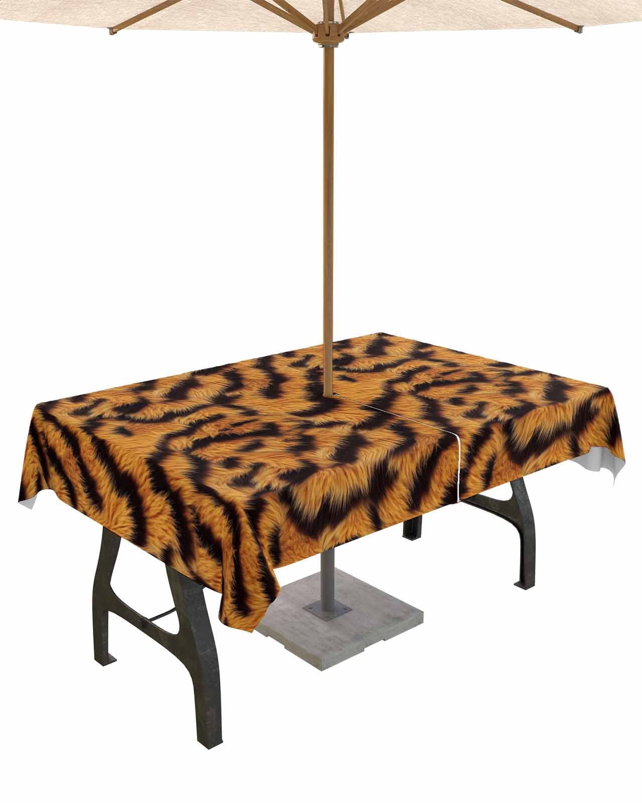 Outdoor Tablecloth with Umbrella Hole for Patio/Picnic/Party/Camping ...