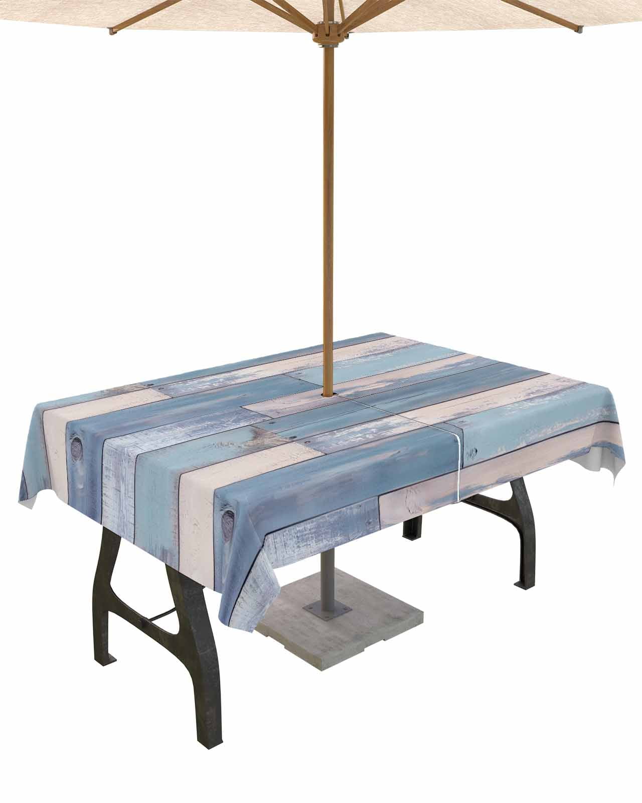 Outdoor Tablecloth with Umbrella Hole for Patio/Picnic/Party/Camping ...