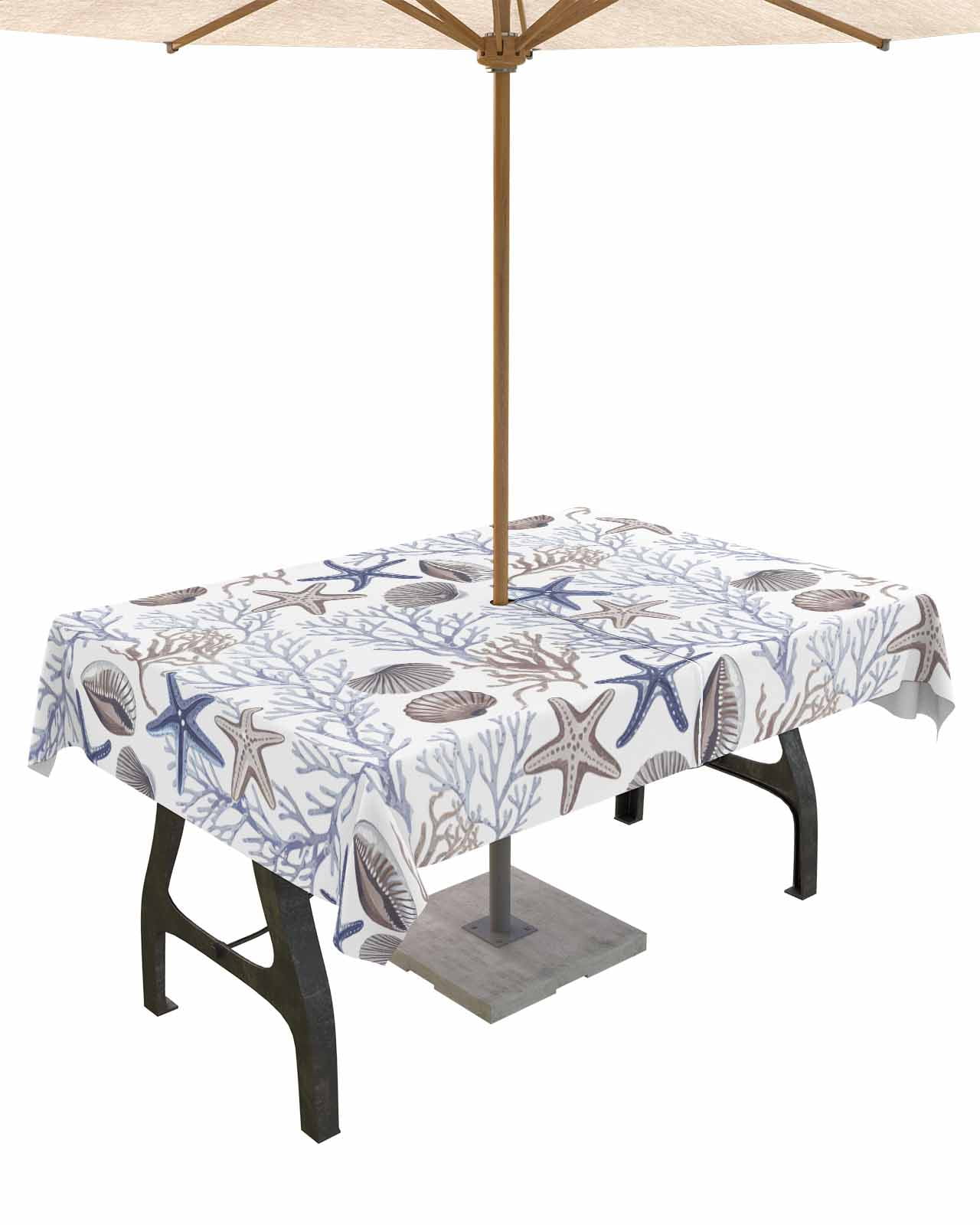 Outdoor Tablecloth with Umbrella Hole for Patio/Picnic/Party/Camping ...
