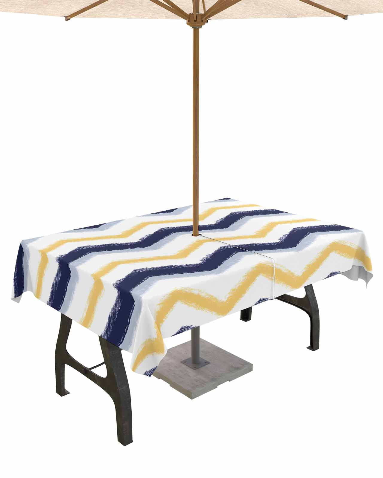Outdoor Tablecloth with Umbrella Hole for Patio/Picnic/Party/Camping ...