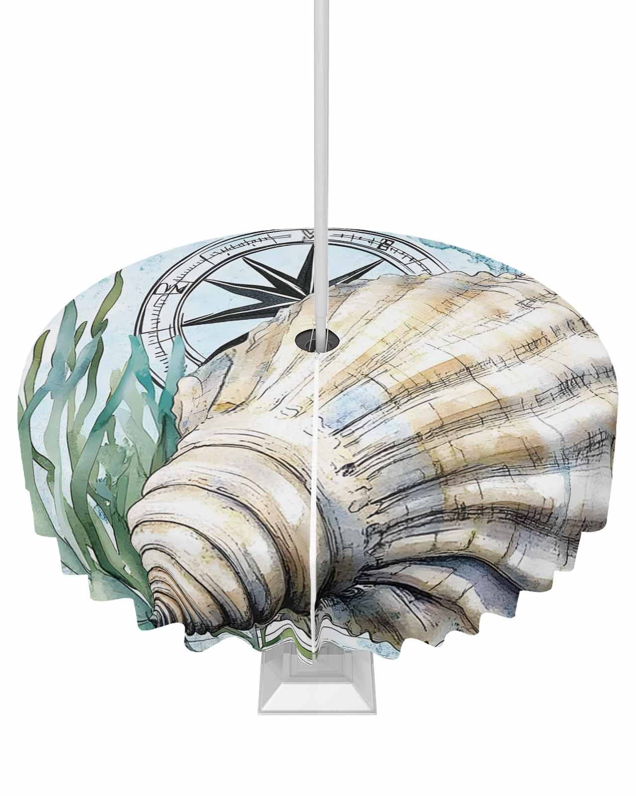 Outdoor Tablecloth with Umbrella Hole for Patio/Picnic/Party/Camping ...