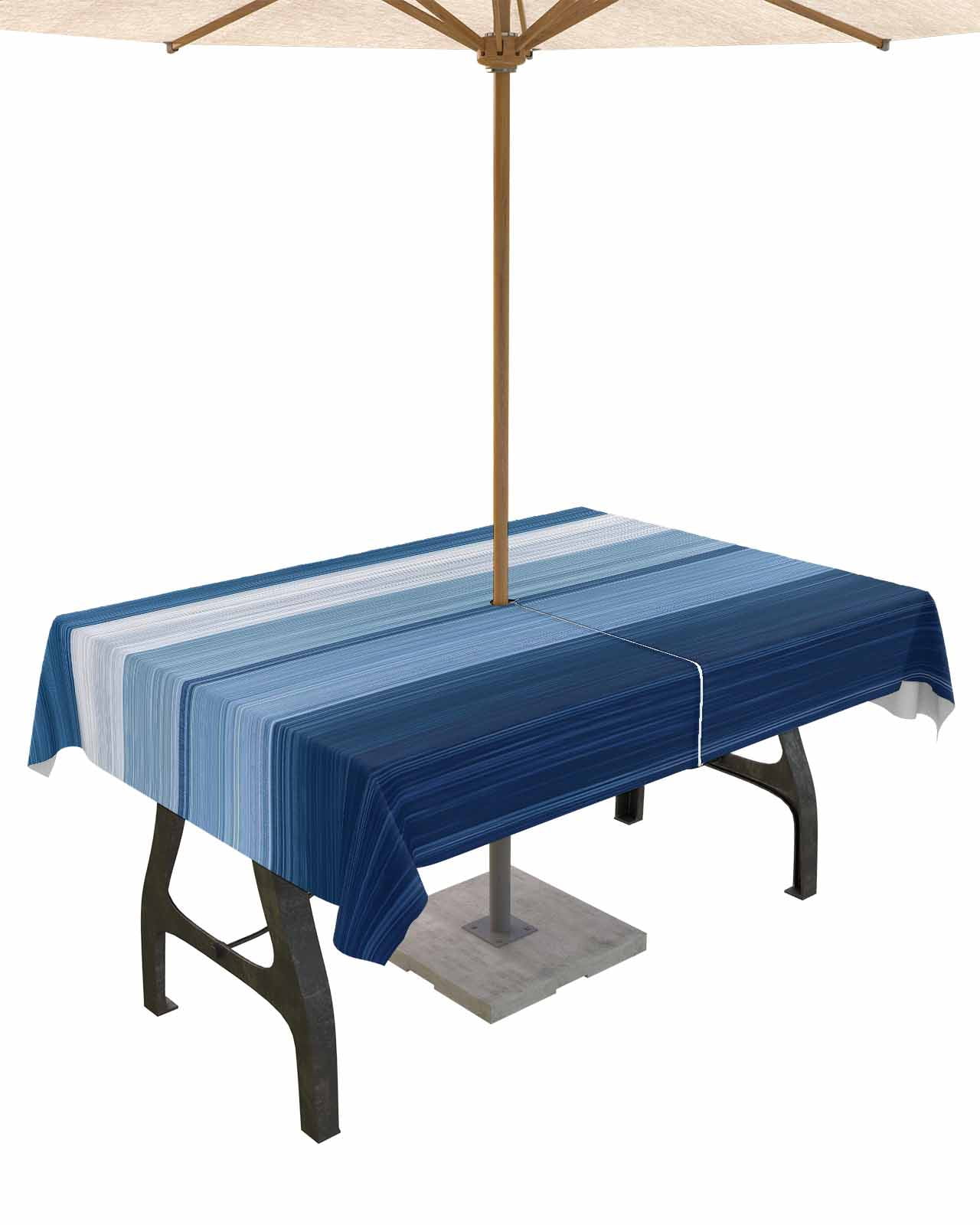 Outdoor Tablecloth with Umbrella Hole for Patio/Picnic/Party/Camping ...