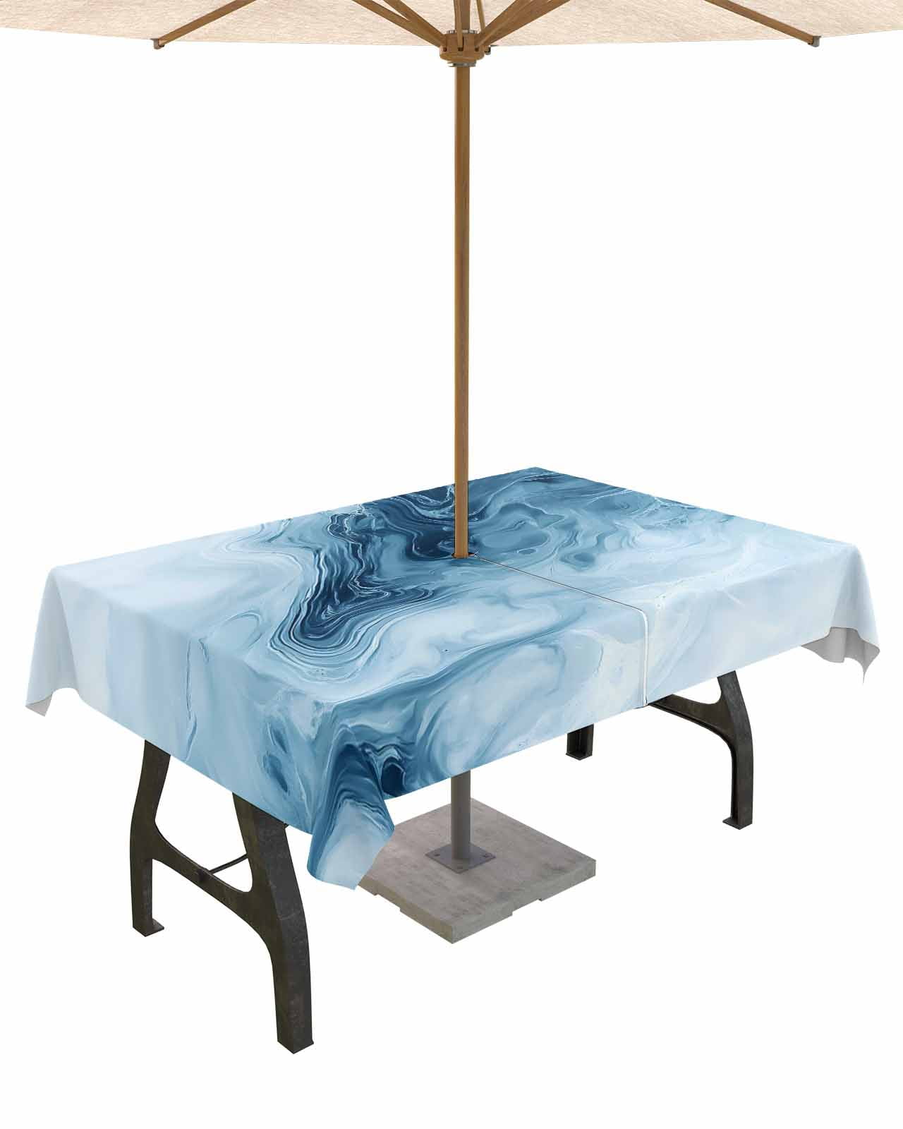 Outdoor Tablecloth with Umbrella Hole for Patio/Picnic/Party/Camping ...