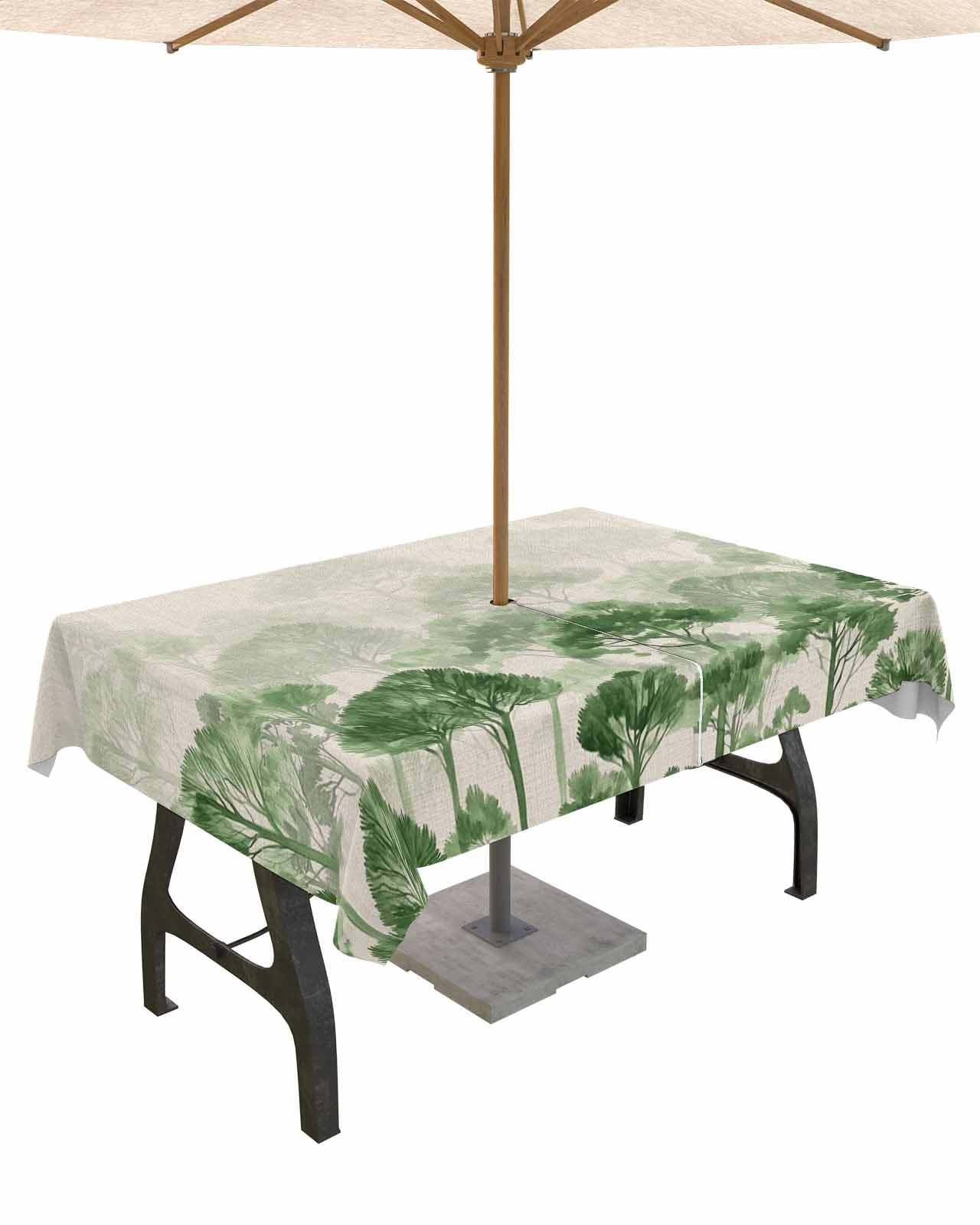 Outdoor Tablecloth with Umbrella Hole for Patio/Picnic/Party/Camping ...