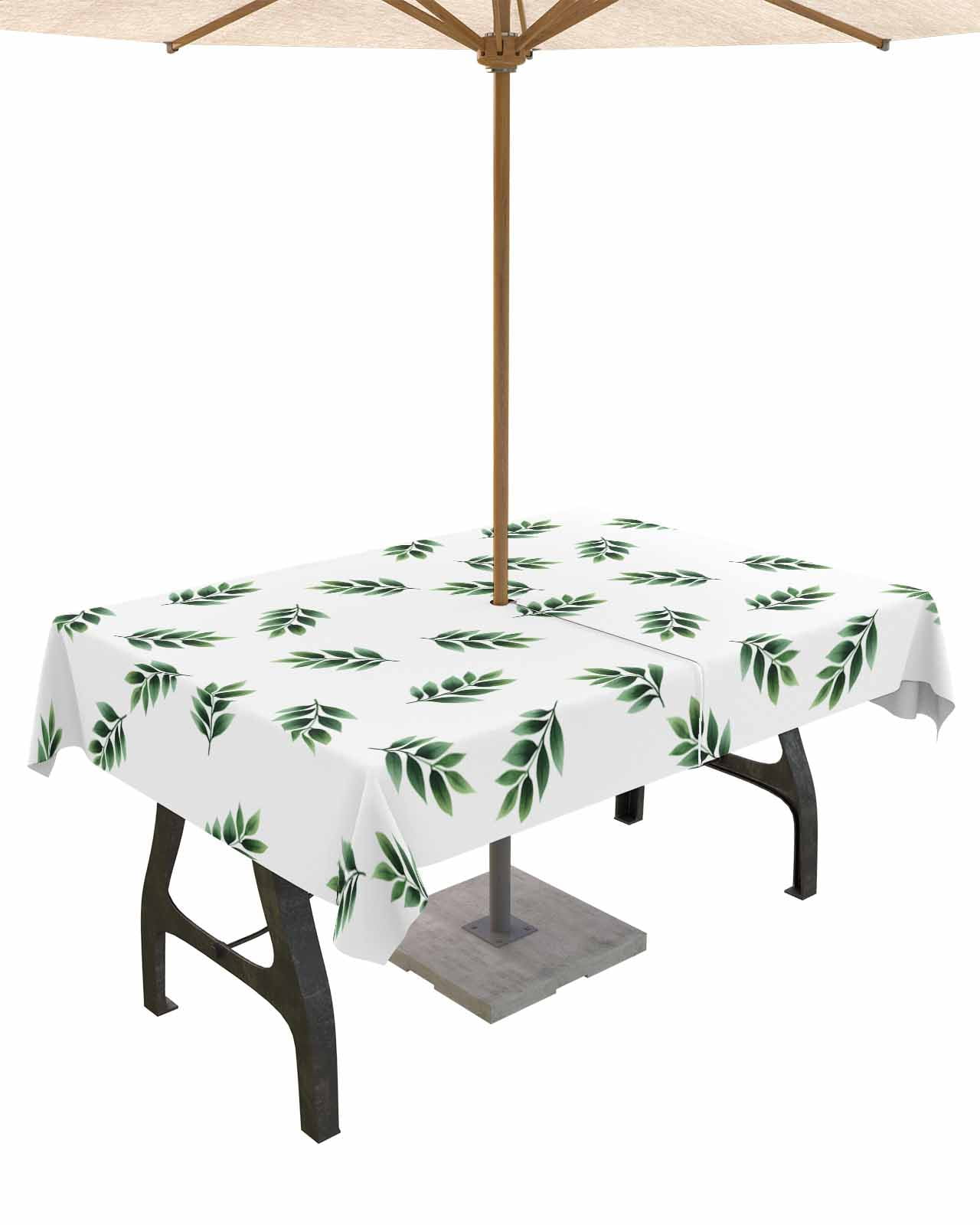 Outdoor Tablecloth with Umbrella Hole for Patio/Picnic/Party/Camping ...