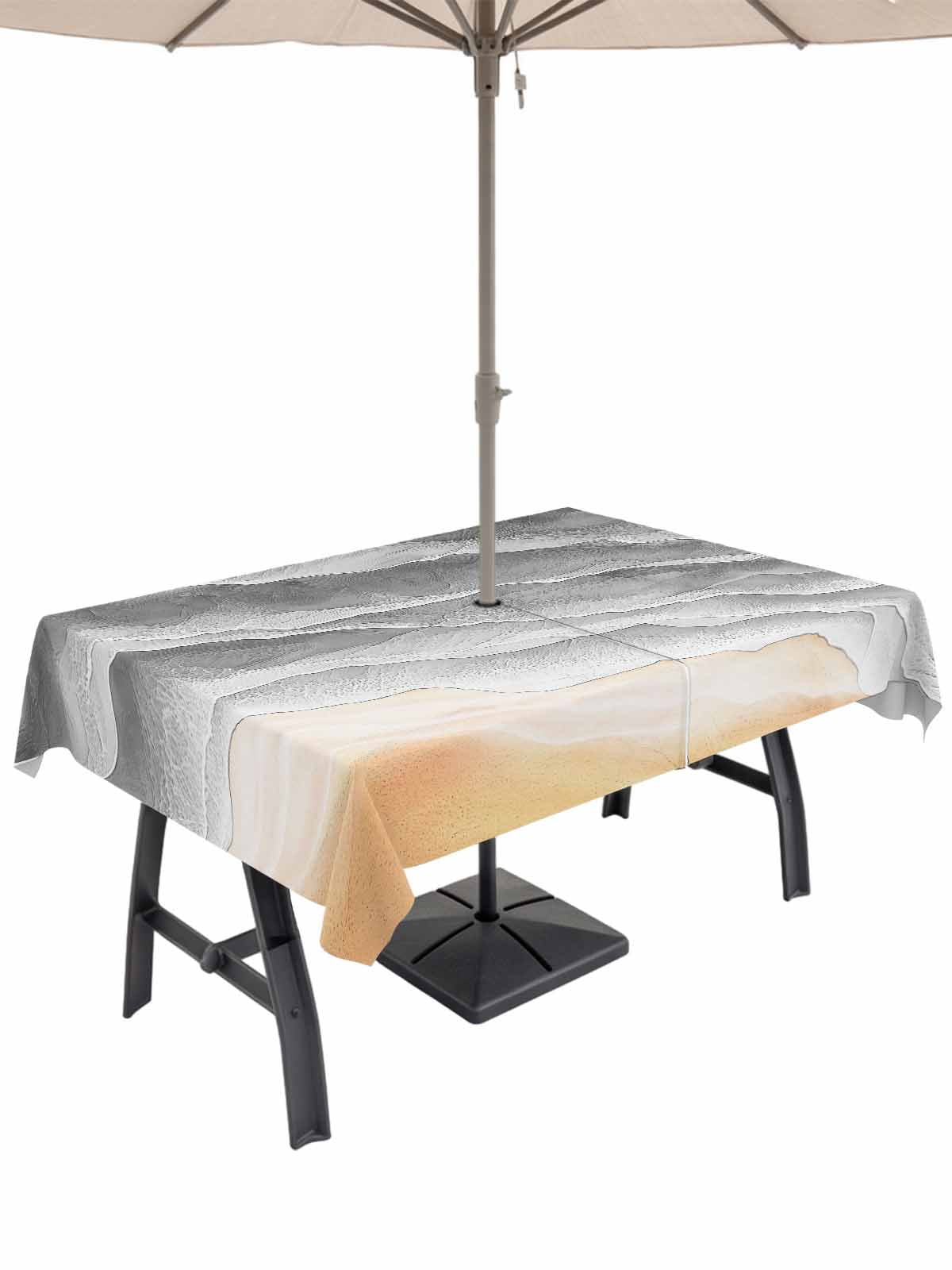 Outdoor Tablecloth with Umbrella Hole for Patio/Picnic/Party/Camping ...