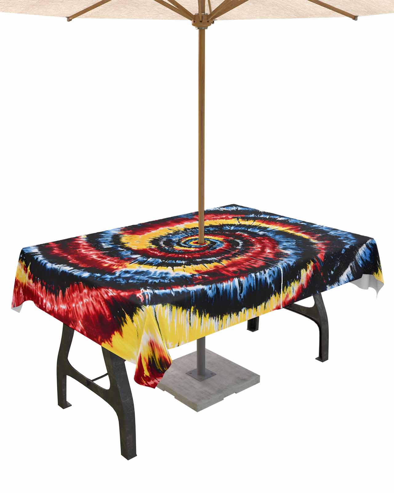 Outdoor Tablecloth with Umbrella Hole for Patio/Picnic/Party/Camping ...