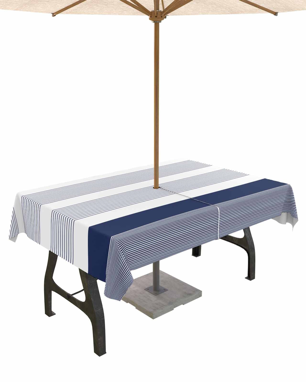 Outdoor Tablecloth with Umbrella Hole for Patio/Picnic/Party/Camping ...