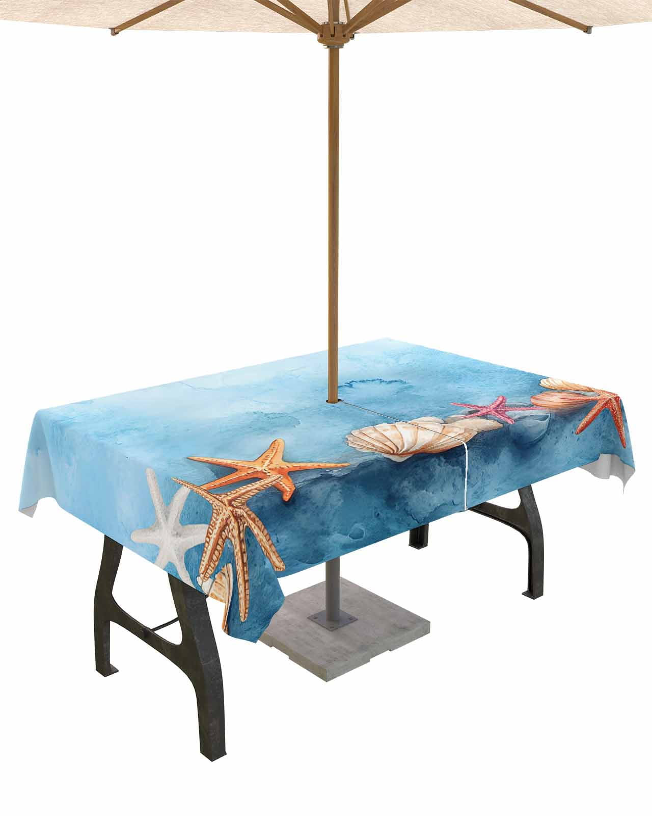 Outdoor Tablecloth with Umbrella Hole for Patio/Picnic/Party/Camping ...