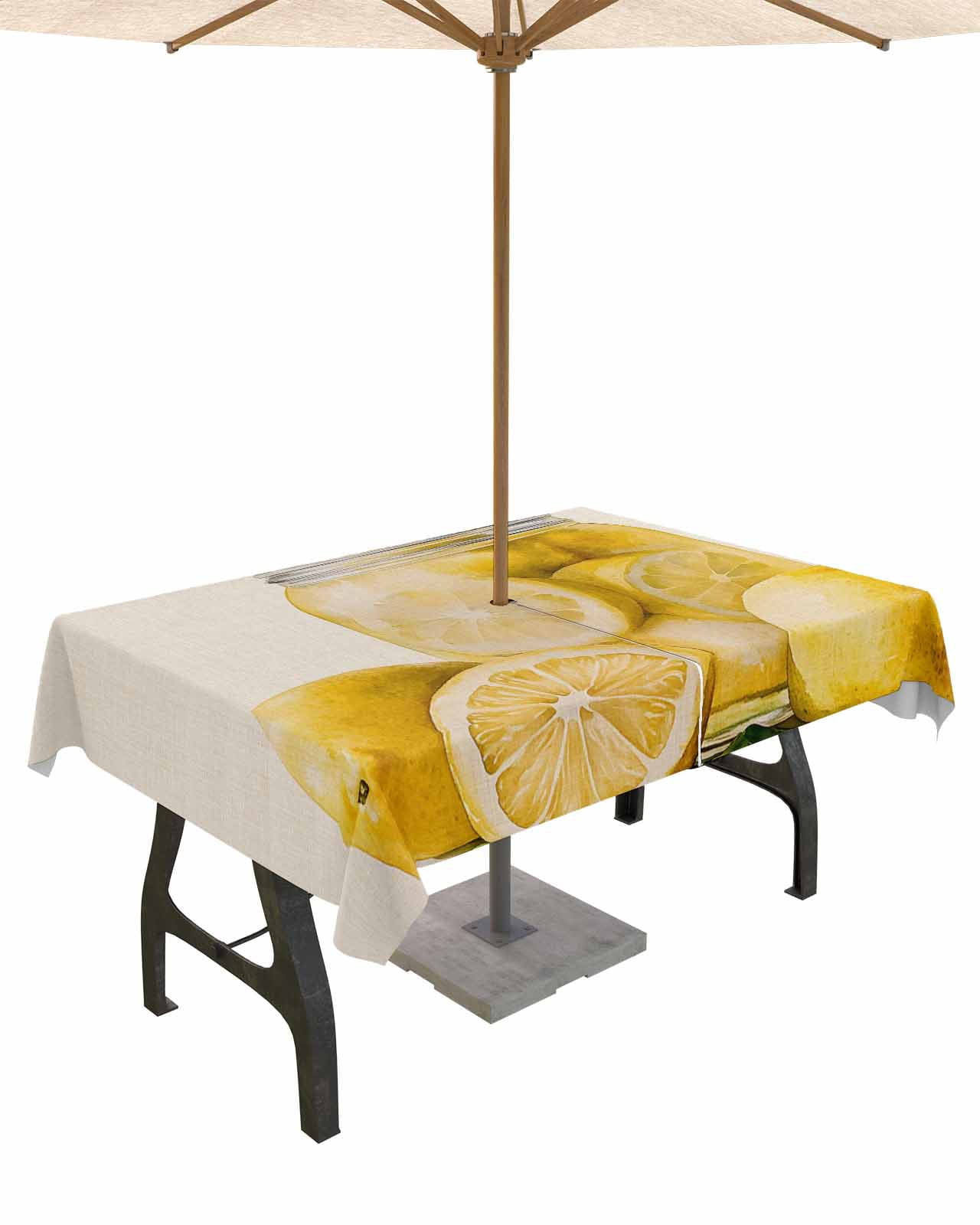 Outdoor Tablecloth with Umbrella Hole for Patio/Picnic/Party/Camping ...