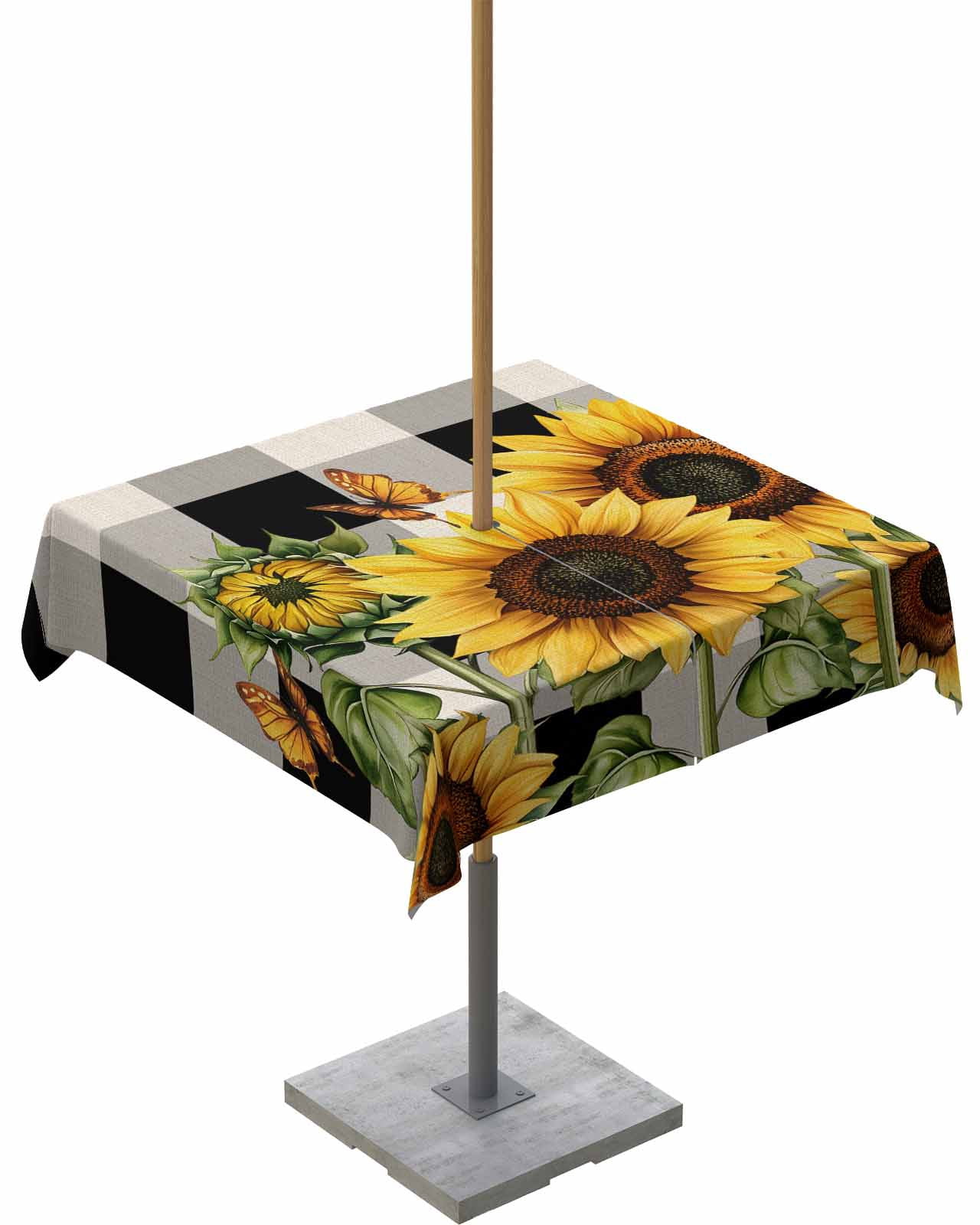 Outdoor Tablecloth with Umbrella Hole for Patio/Picnic/Party/Camping ...