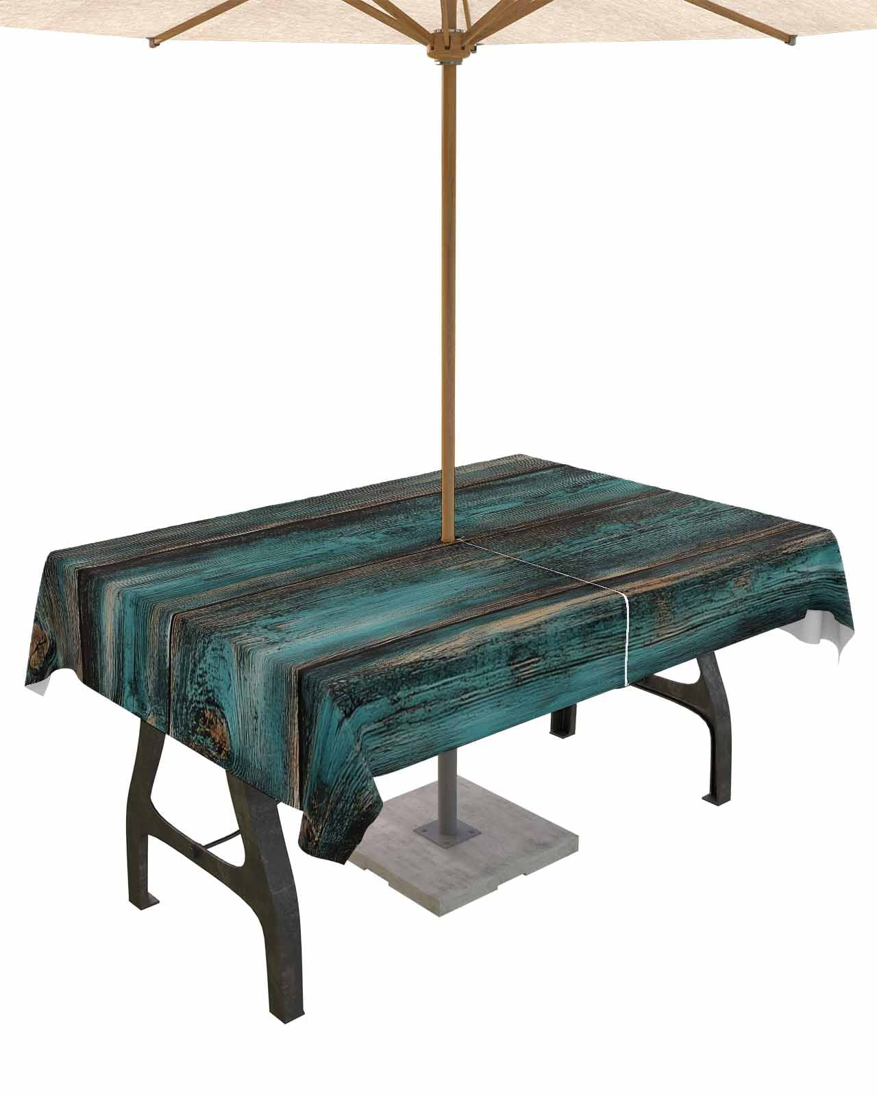 Outdoor Tablecloth with Umbrella Hole for Patio/Picnic/Party/Camping ...