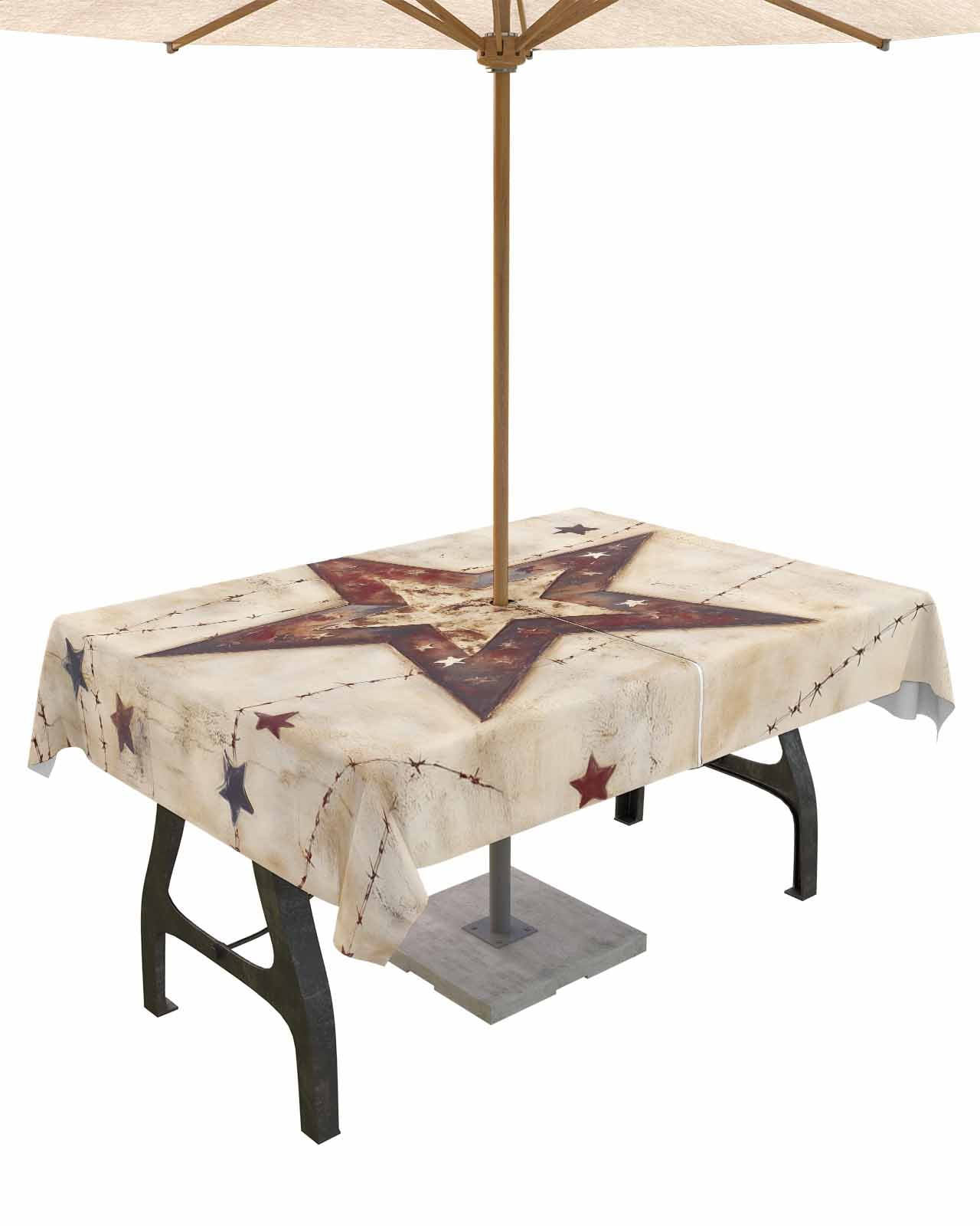 Outdoor Tablecloth with Umbrella Hole for Patio/Picnic/Party/Camping ...