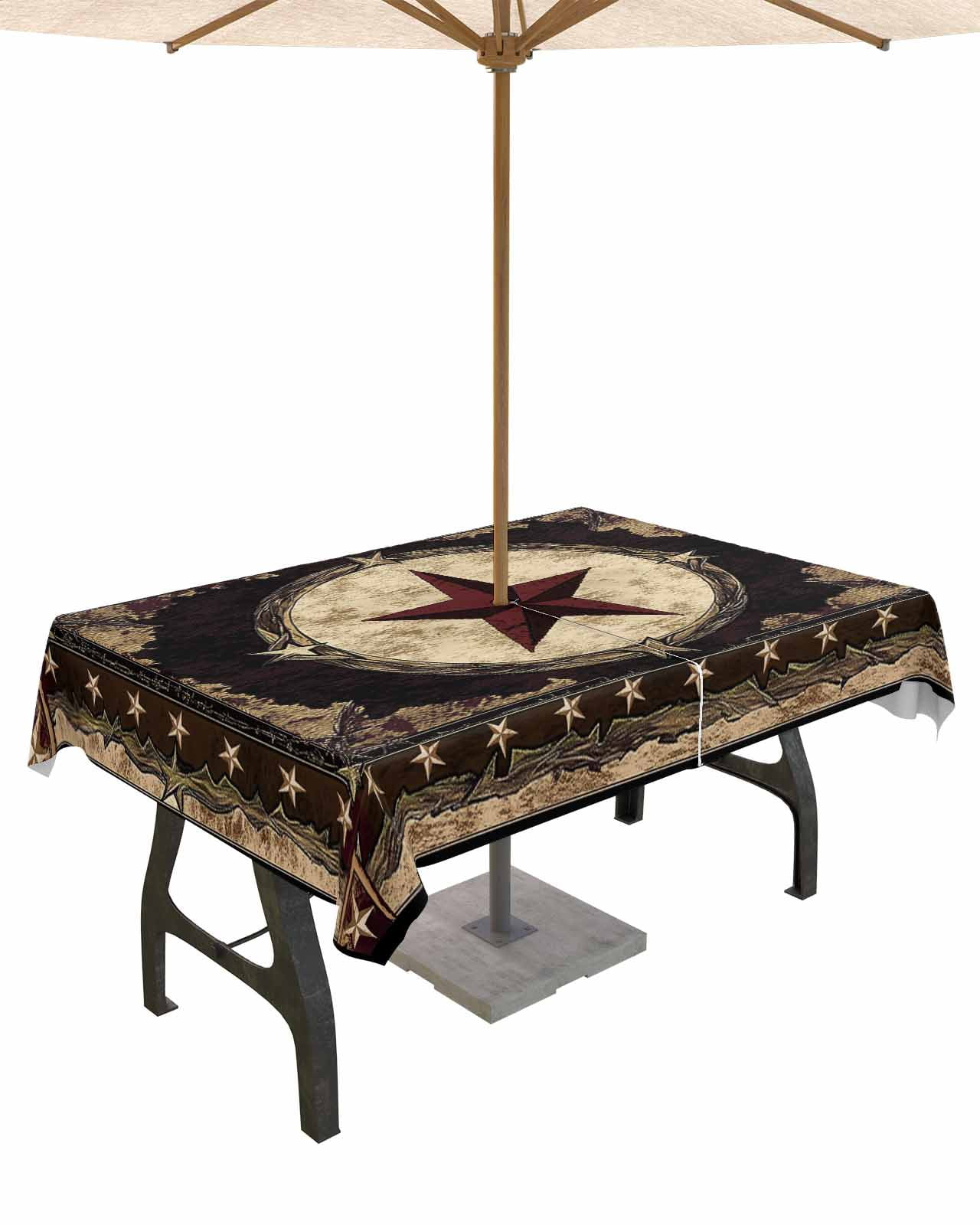 Outdoor Tablecloth with Umbrella Hole for Patio/Picnic/Party/Camping ...