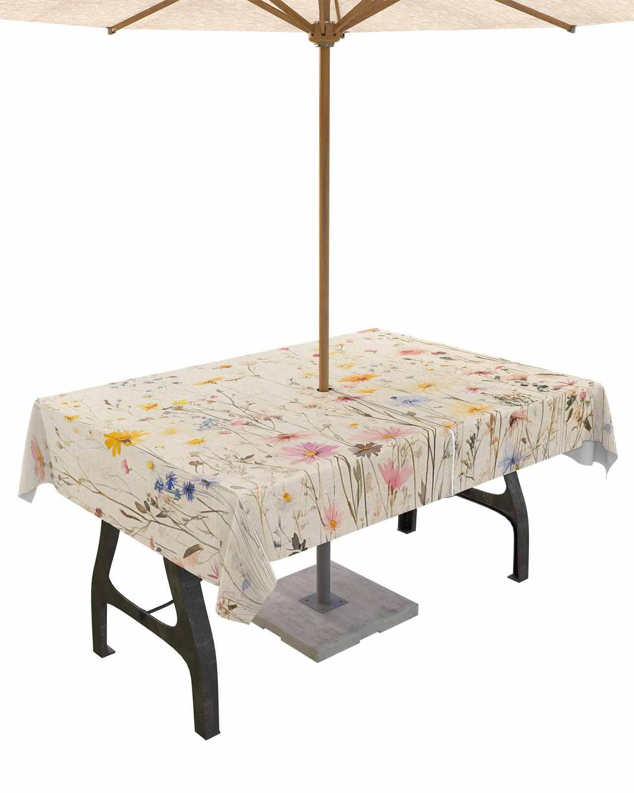 Outdoor Tablecloth with Umbrella Hole for Patio/Picnic/Party/Camping ...