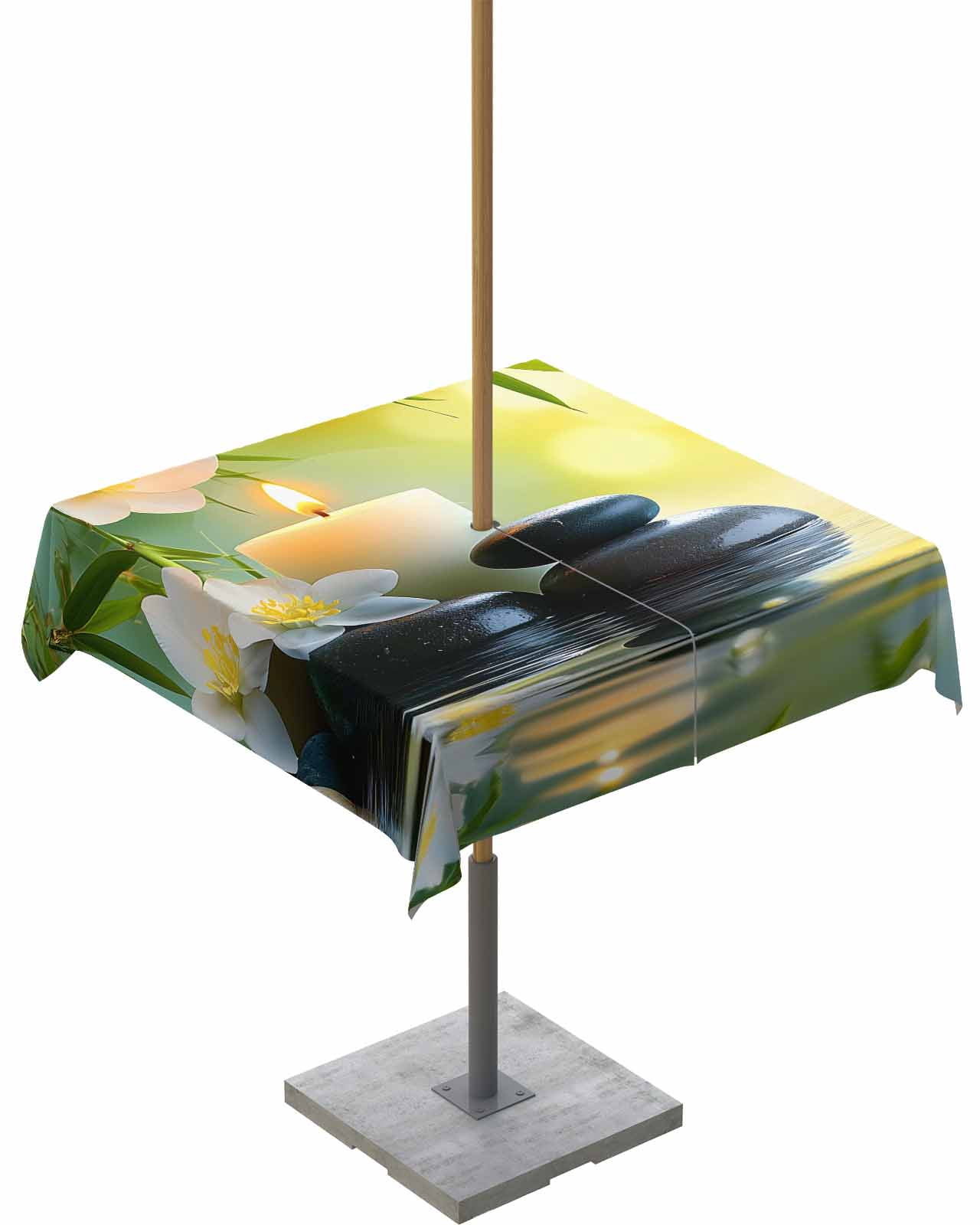 Outdoor Tablecloth with Umbrella Hole for Patio/Picnic/Party/Camping ...