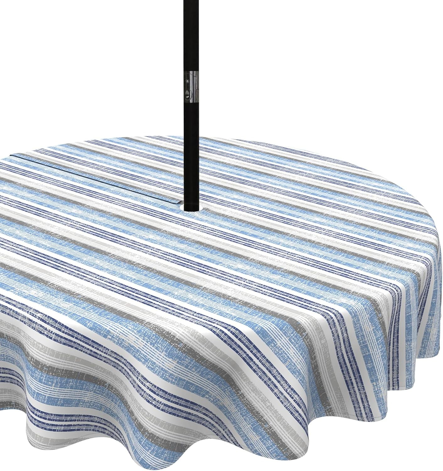 Outdoor Tablecloth with Umbrella Hole and Zipper, 60 Inch Water ...