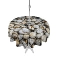 Outdoor Tablecloth with Umbrella Hole Zipper River Stone Round ...