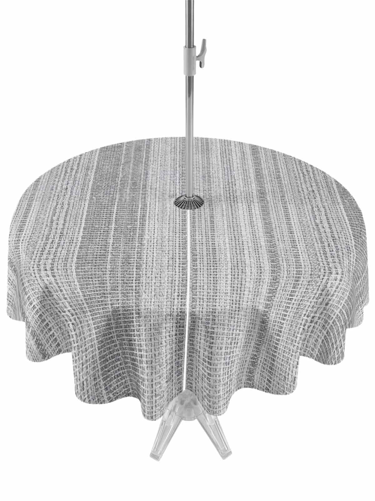 Outdoor Tablecloth with Umbrella Hole Zipper Rustic Grey Round ...