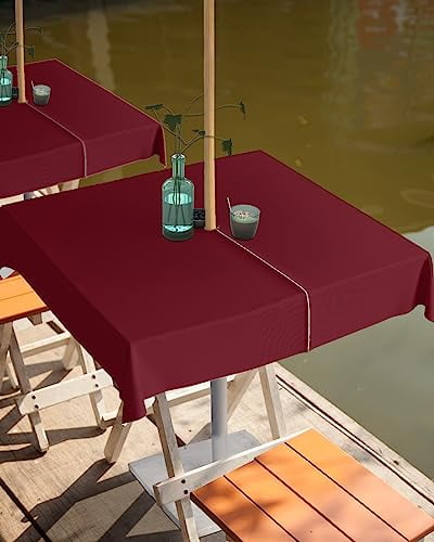 Outdoor Tablecloth with Umbrella Hole&Zipper-Square 60"x60" Tablecloths ...