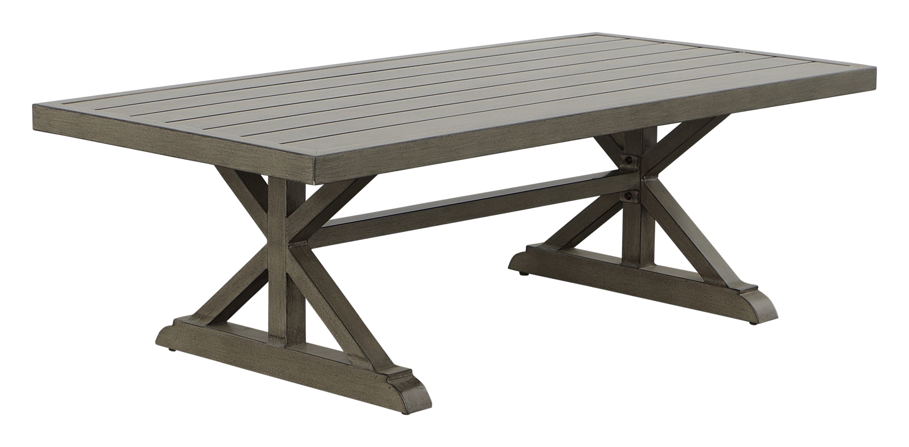 Outdoor Tables Brown Aluminum Coffee Table - Mission Influences, Bottom ...