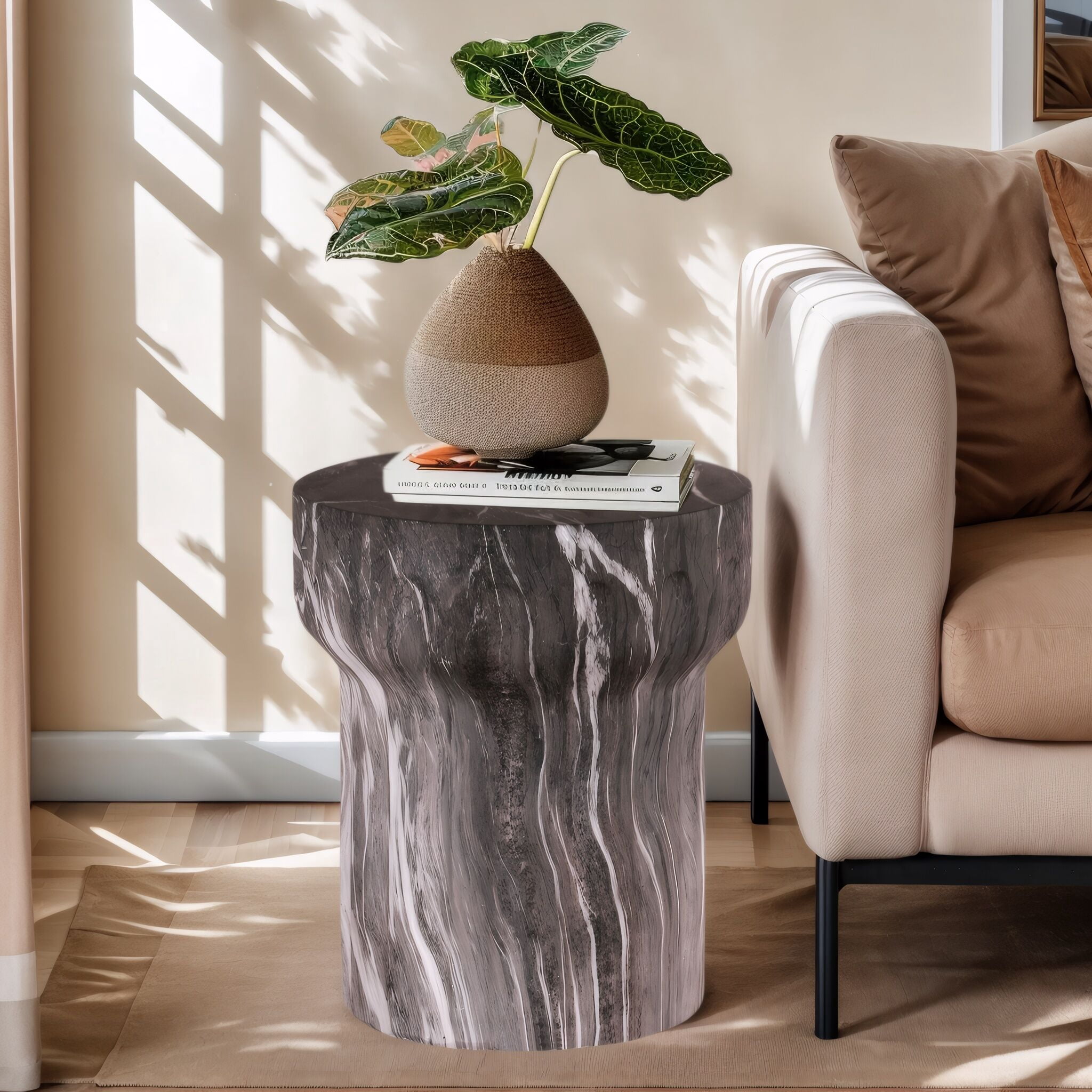 Outdoor Tables Cement Outdoor End Tables for Patio, GardenAccent Table ...