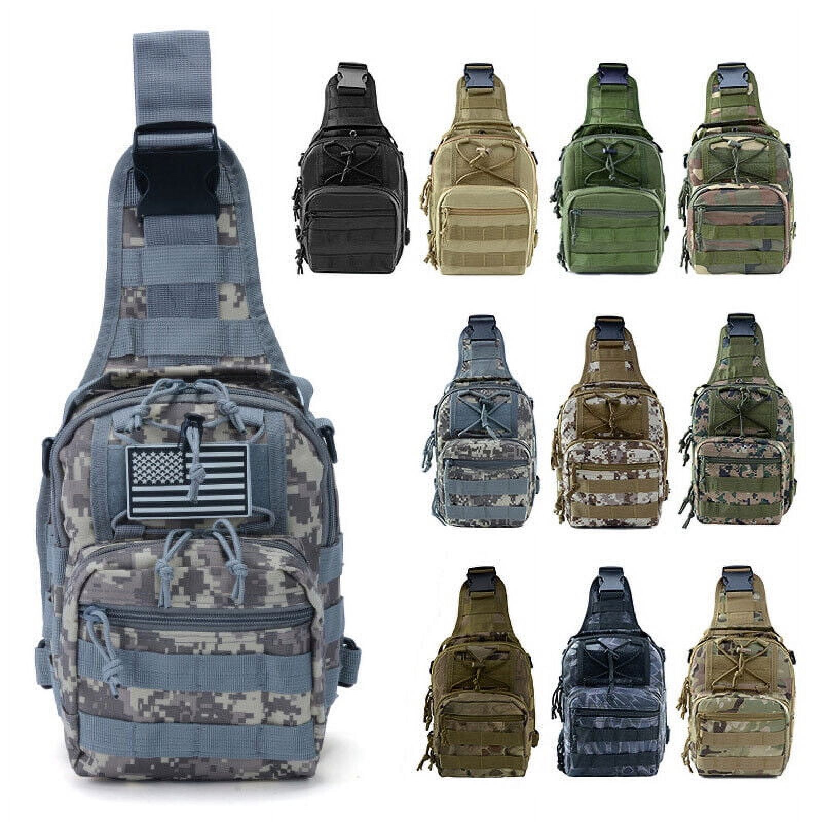 Outdoor Tactical Sling Bag Military MOLLE Crossbody Pack Chest Shoulder ...