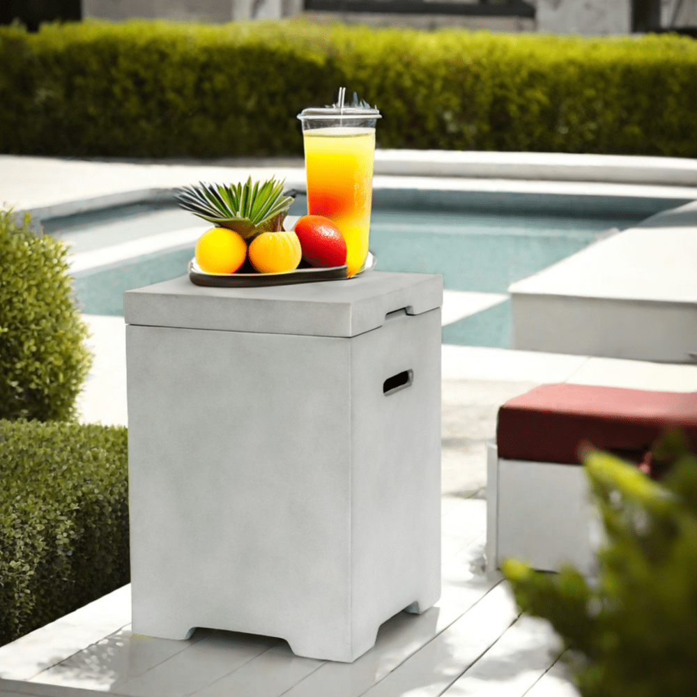 Outdoor Tank Table for Gas Fire Pits, Hides Propane Tank Cover ...