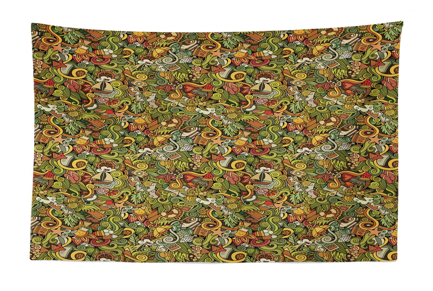 Outdoor Tapestry, Repetitive Elements Related with Camping and Hiking ...