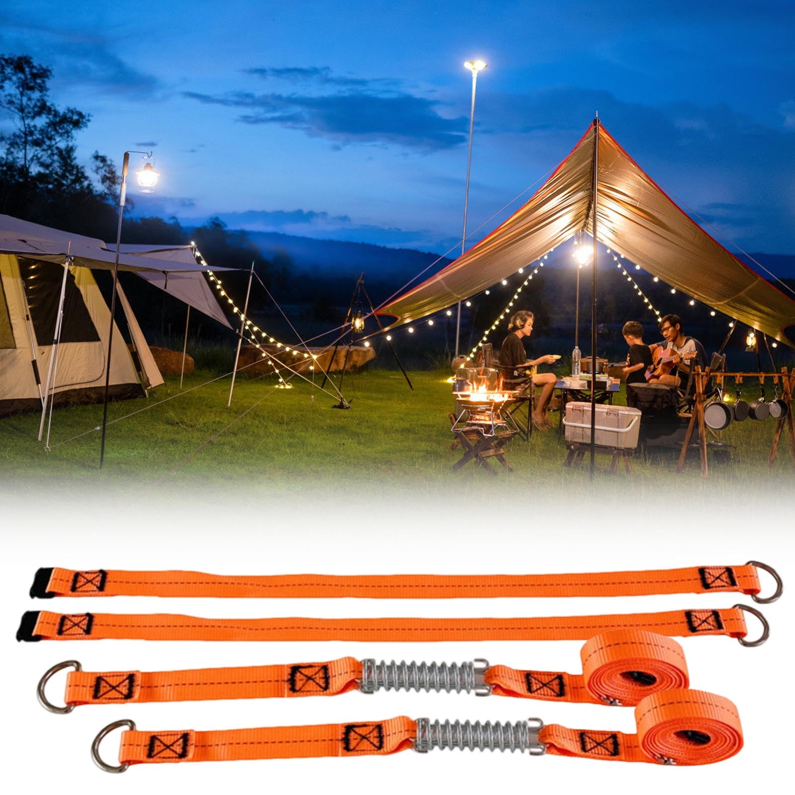 Outdoor Tent Anchoring Kit | Adjustable Heavy-Duty Straps for ...