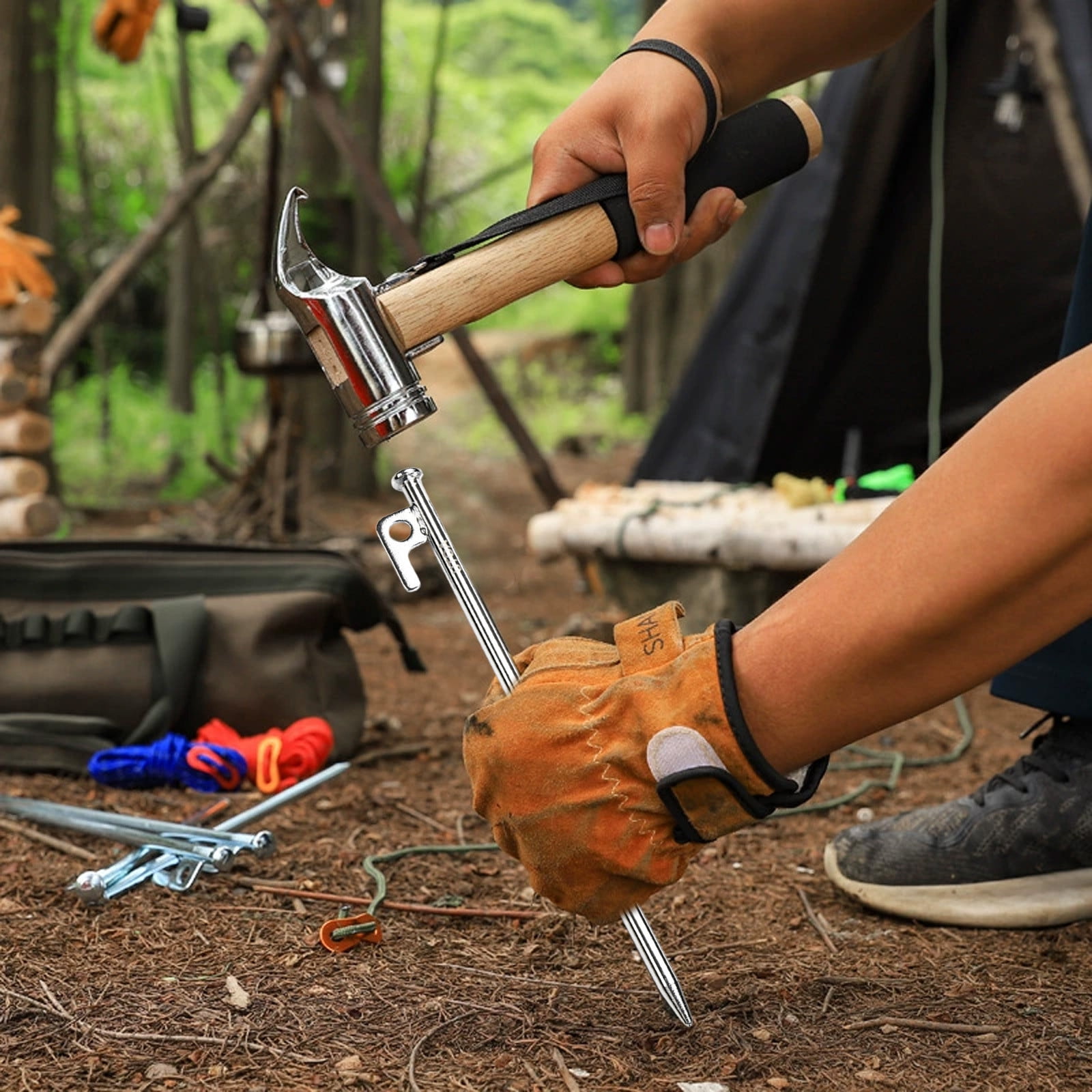 Outdoor Tent Pegs Iron Ground Stakes | 30cm Heavy Duty Rust-Resistant ...