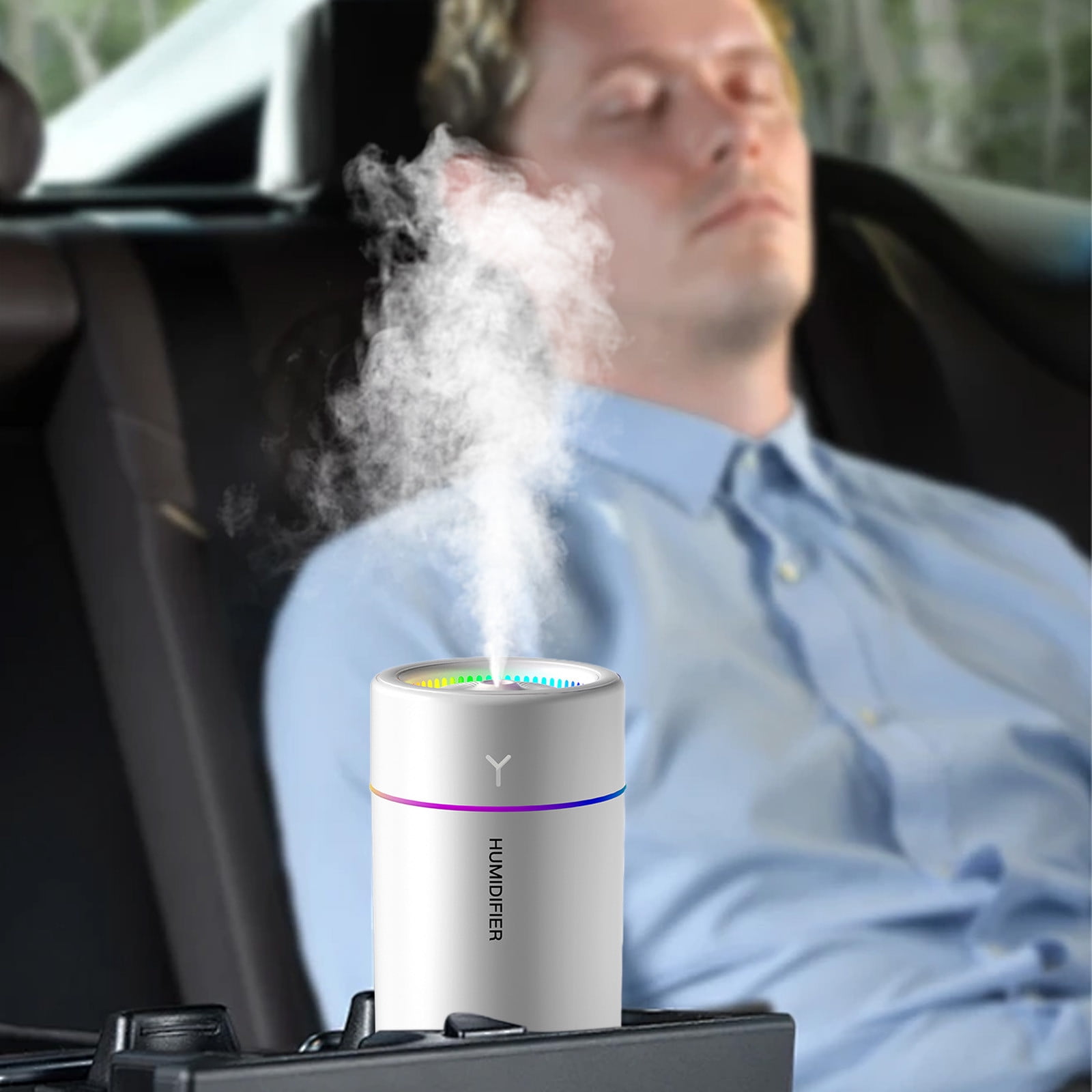 Qaailabf USB Car Humidifier with Silent Operation, Night Light ...