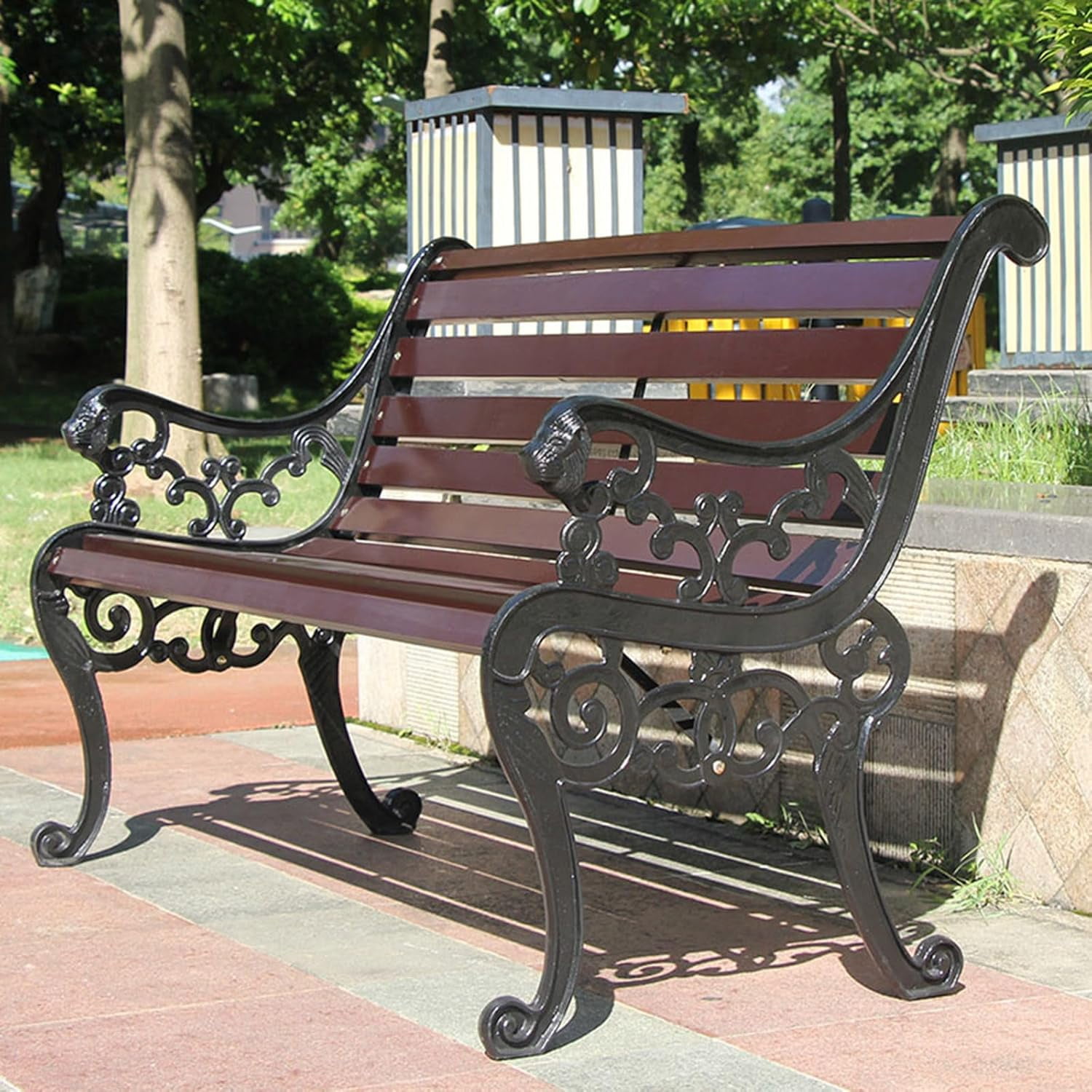 Outdoor Terrace Garden Benches, Heavy-Duty Park Bench with armrests and ...