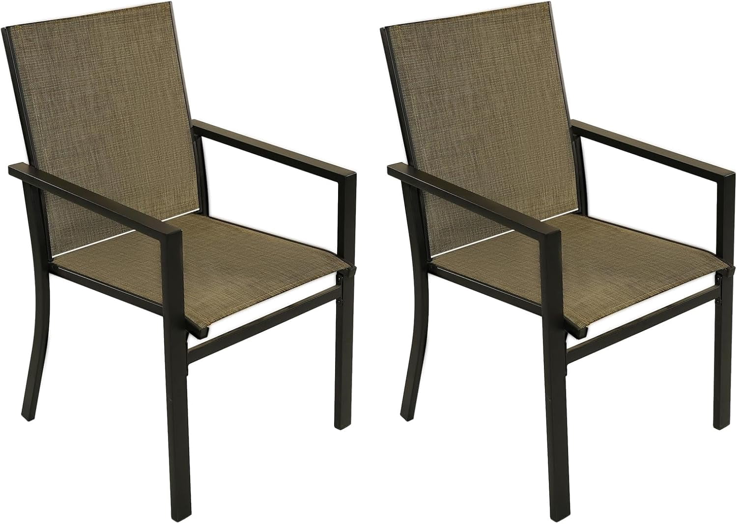 Outdoor Textilene Chairs, All-Weather Conversation Dining Furniture ...