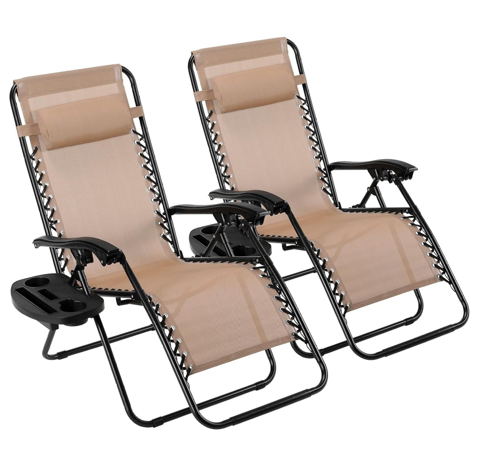 Outdoor Textilene Chairs Set, Adjustable & Folding Patio Lawn Reclining ...