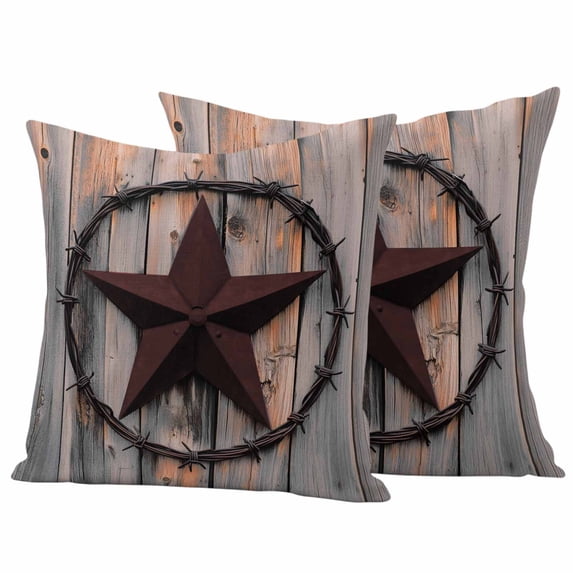 Outdoor Throw Pillow Cover 18x18in Set of 2 Retro Country Texas Western ...